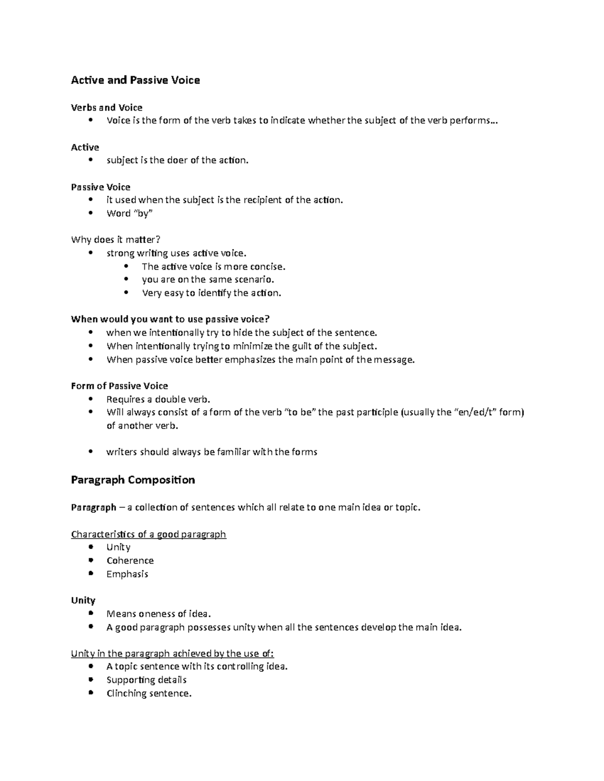 Finals Reviewer ENGL111 - Active and Passive Voice Verbs and Voice ...