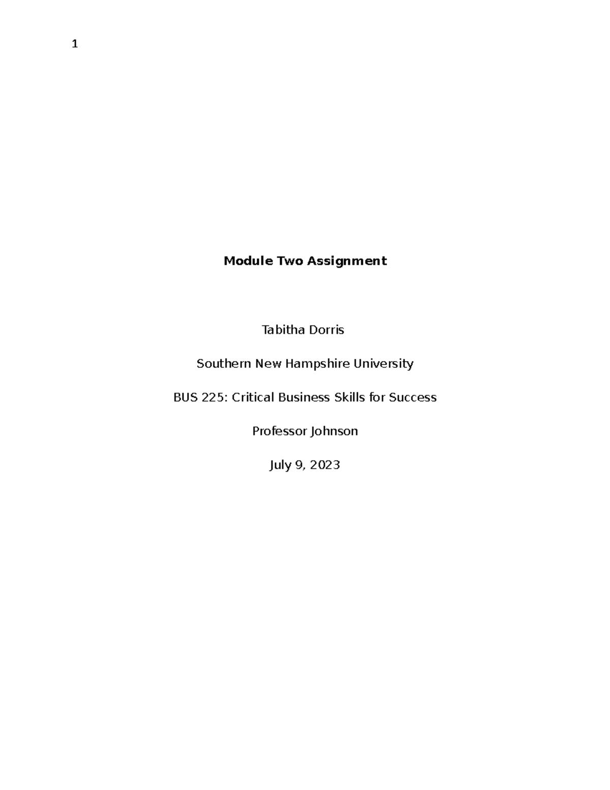BUS225 Module Two Assignment - bus225 - SNHU - Studocu