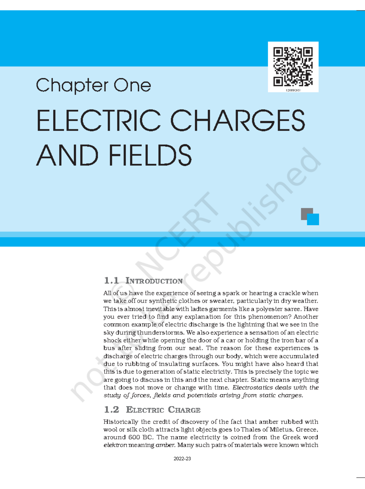 Leph101 - gvhgv - Chapter One ELECTRIC CHARGES AND FIELDS 1 ...