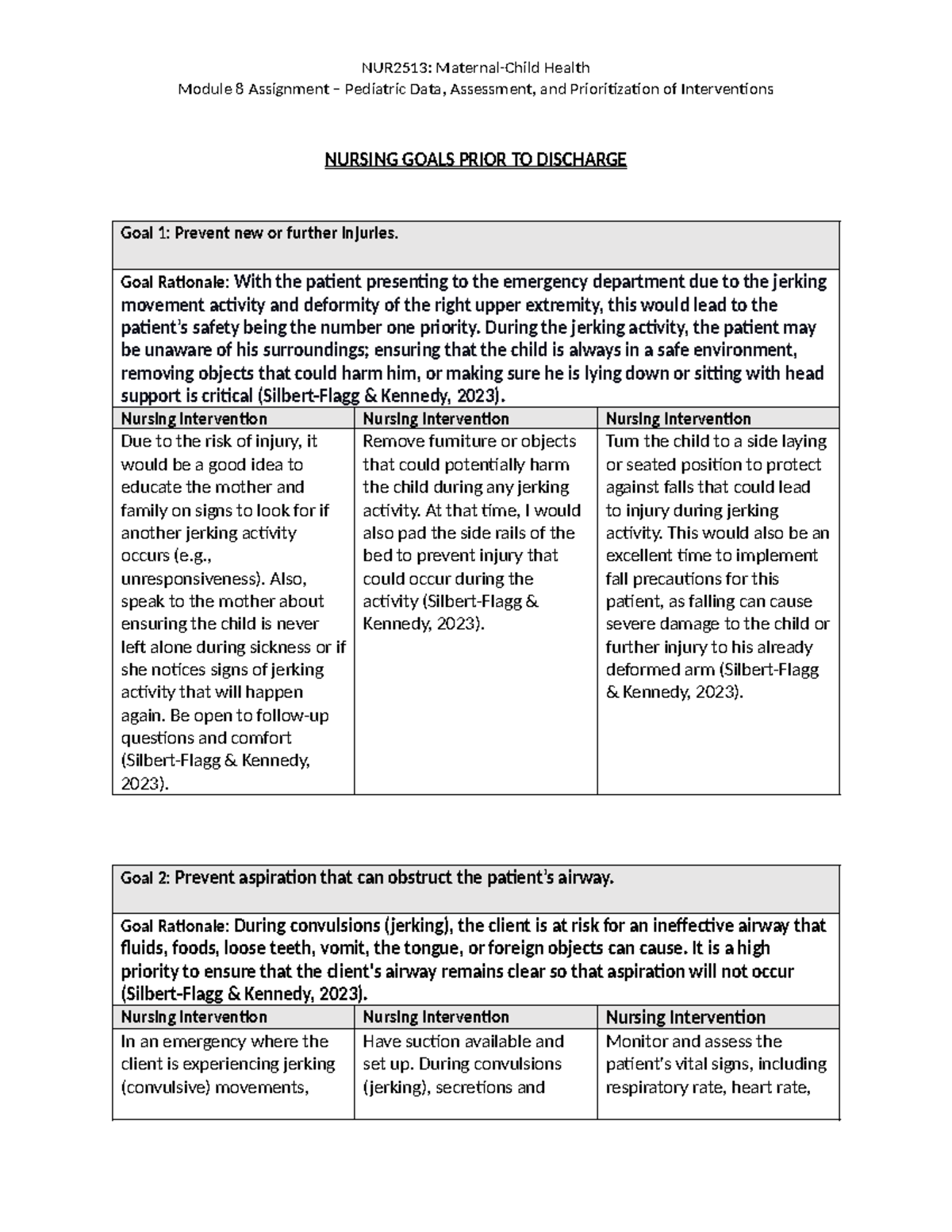 NUR2513 Module 8 Assignment Template - Module 8 Assignment – Pediatric ...