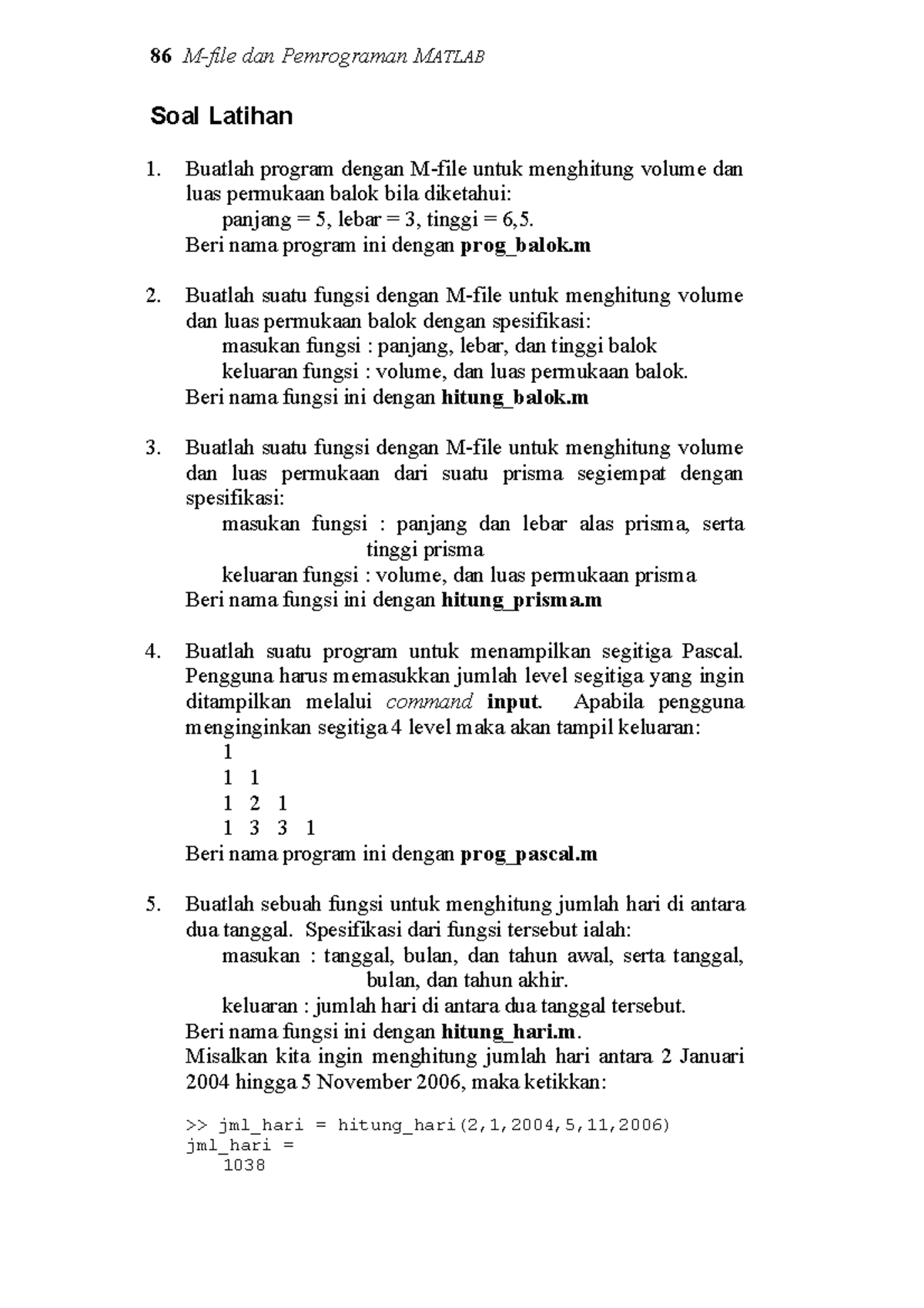 29.-mathlab[1]-31 - 86 M-file dan Pemrograman MATLAB Soal Latihan ...
