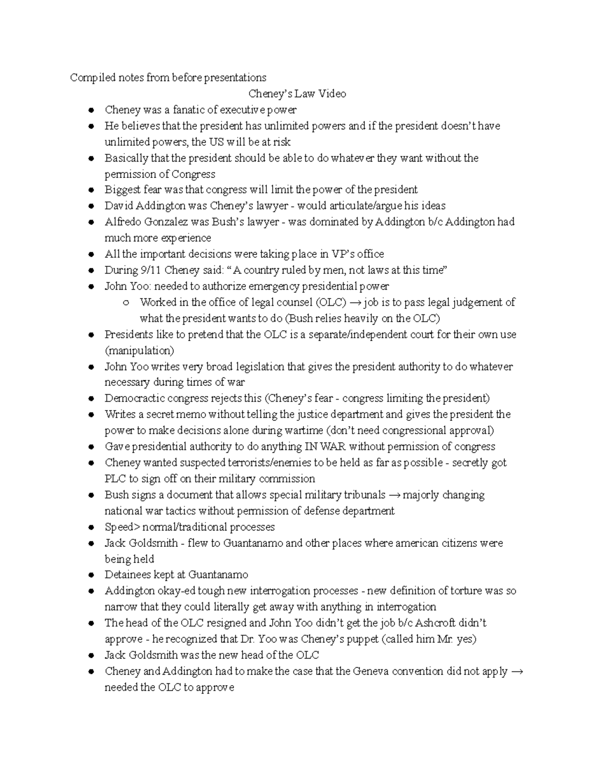 Compiled notes midterm - Compiled notes from before presentations ...