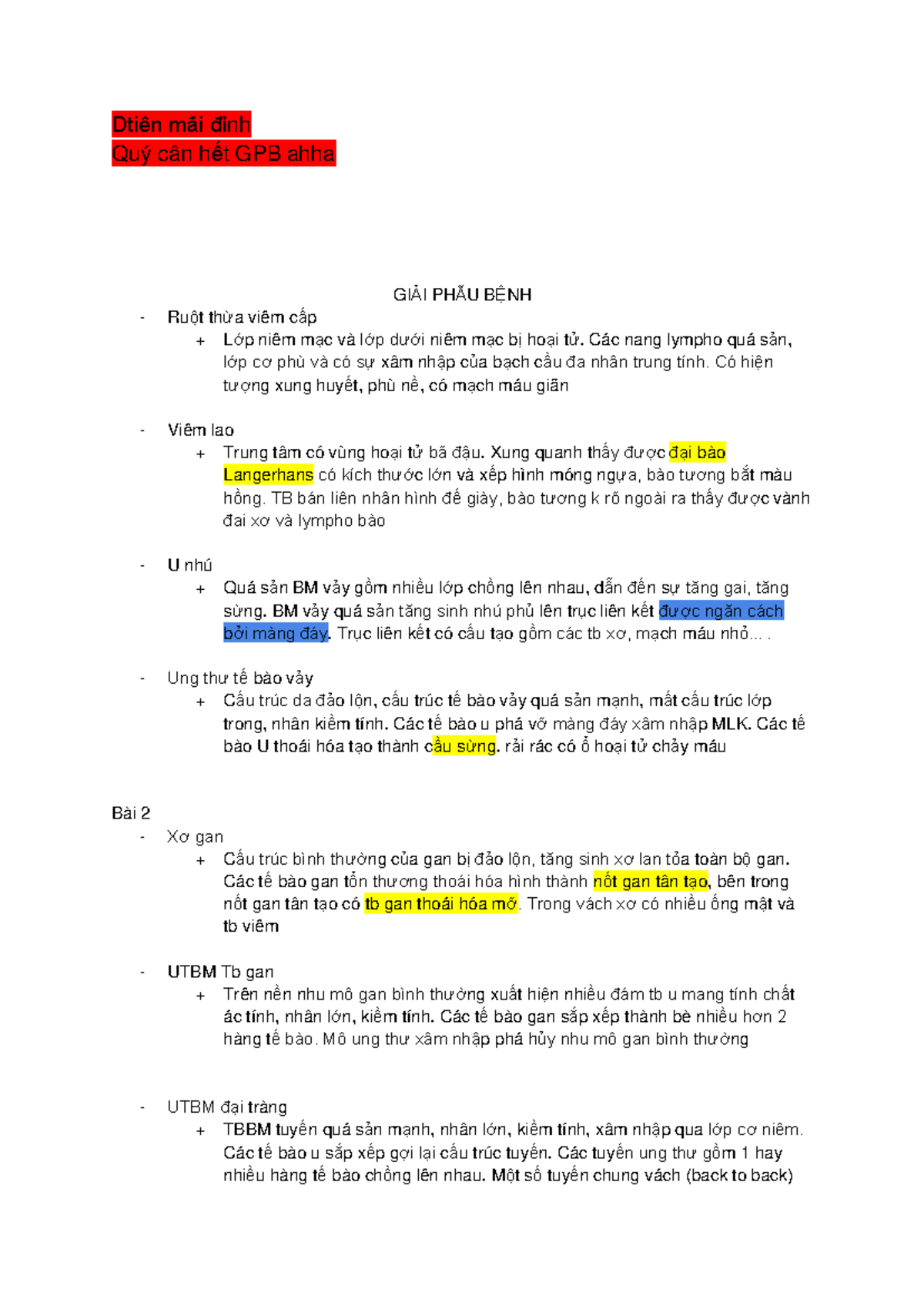 GIẢI PHẪU BỆNH dai - Summary Triết học Mac Lenin - Dtiên mãi đỉnh Quý ...