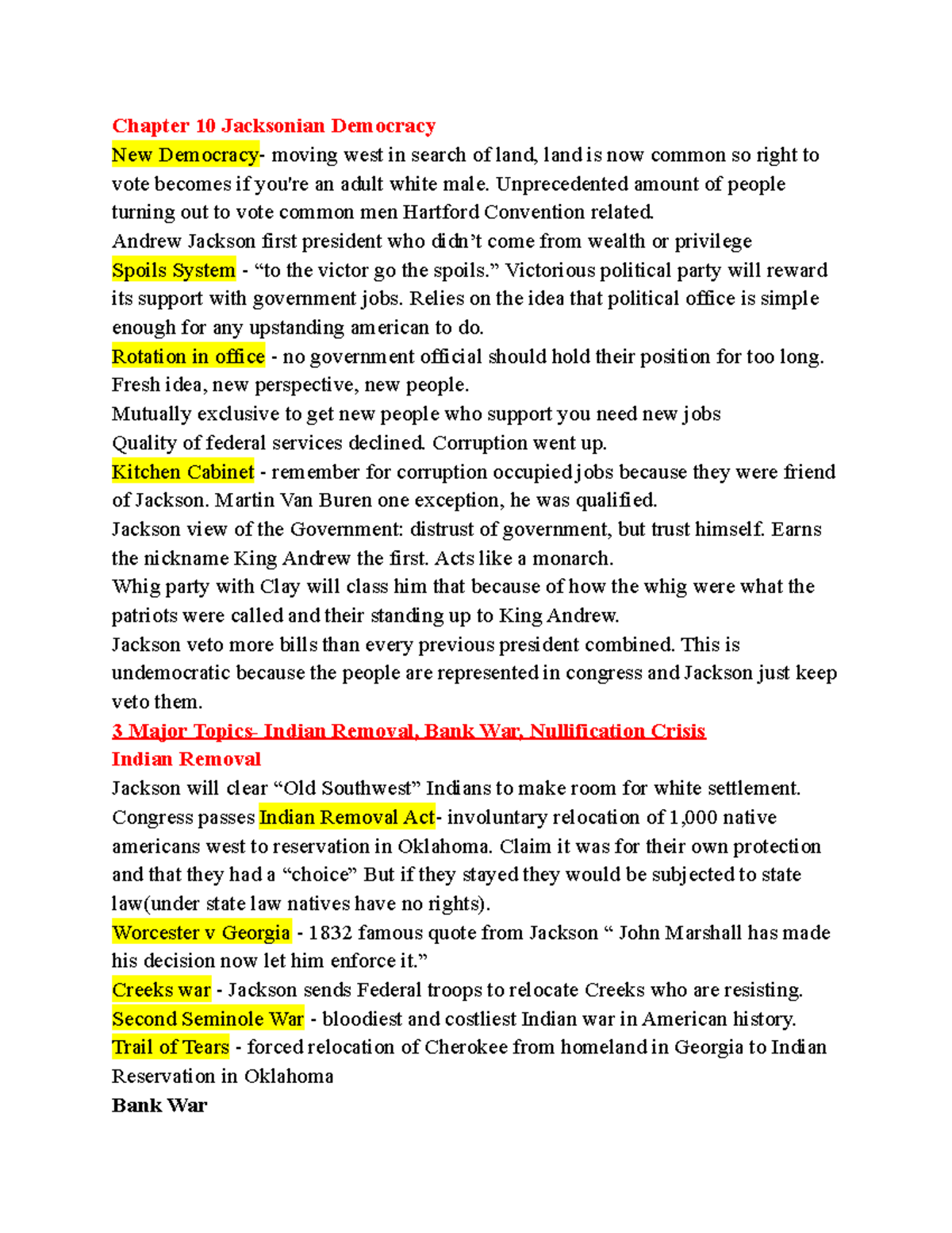 Chapter 10 Jacksonian Democracy - Chapter 10 Jacksonian Democracy New ...