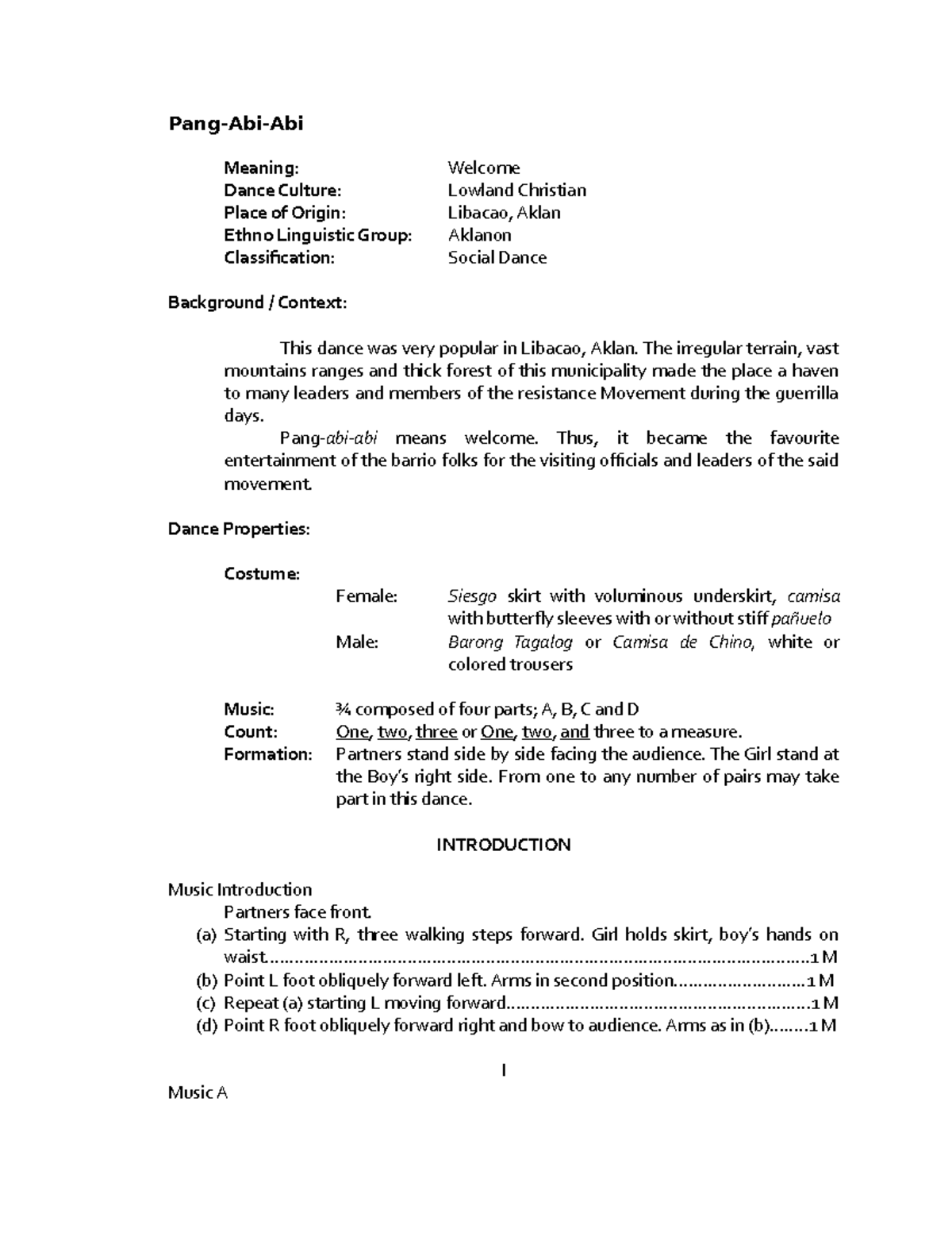 Pang-Abi-Abi - This dance was very popular in Libacao, Aklan. The ...