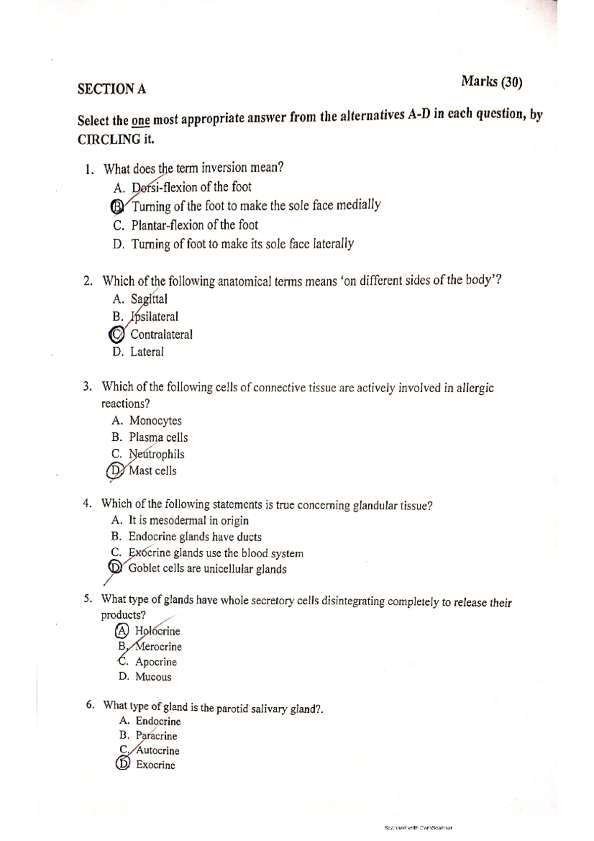 Anatomy test 2021 - Very good for revisions - Basic and Applied Human ...