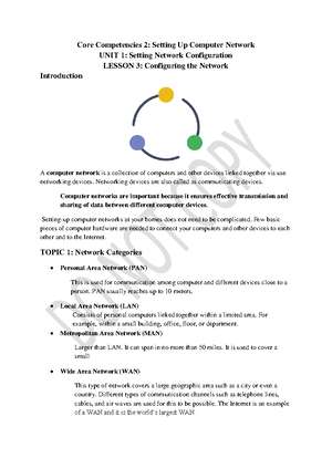 UNIT 1 Lesson 1 - ICT Notes - Core Competencies 2: Setting Up Computer ...