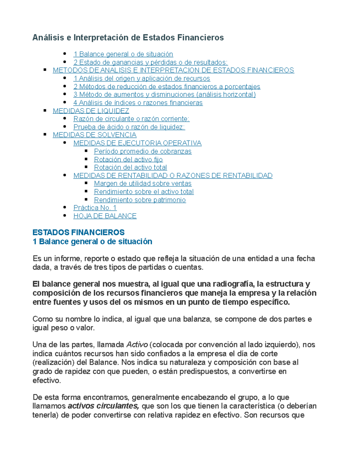 Análisis e Interpretación de Estados Financieros - Análisis e Interpretación de Estados ...