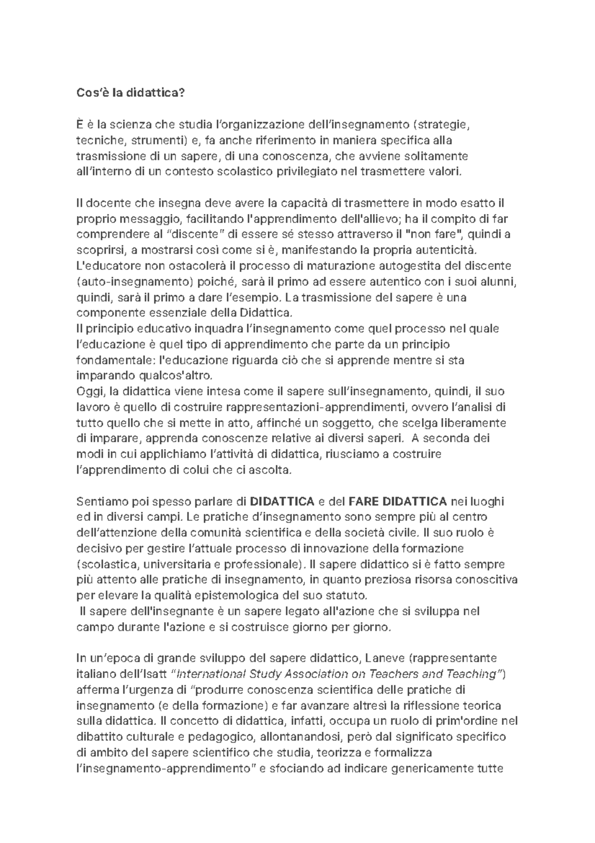 Cos’è la didattica - Il docente che insegna deve avere la capacità di ...