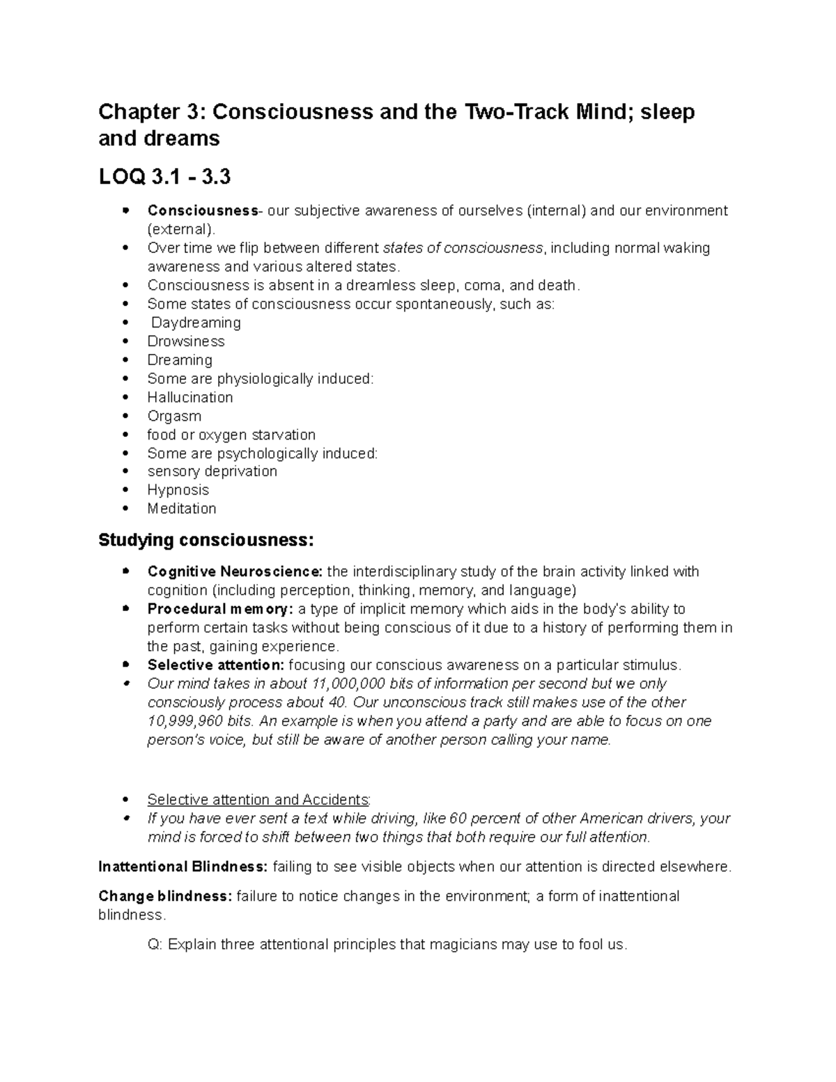 Fun test 2 - Robert Melara - Chapter 3: Consciousness and the Two-Track ...