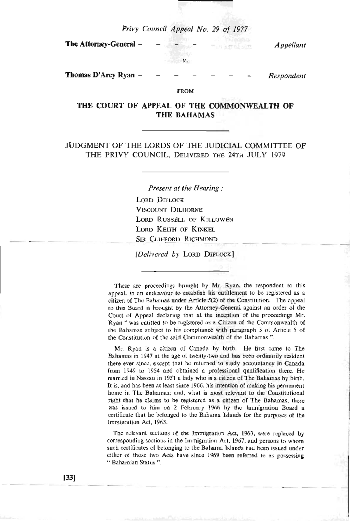 AG V Ryan (1980) admin case - Business Law - Studocu