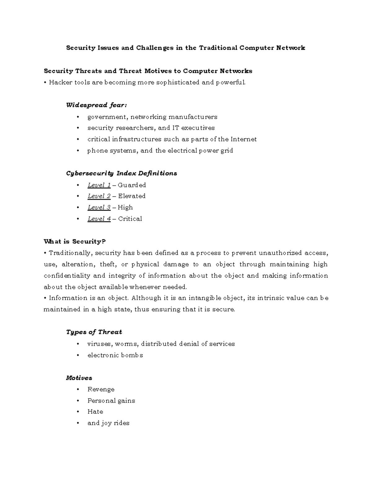 Security Issues and Challenges in the Traditional Computer Network ...