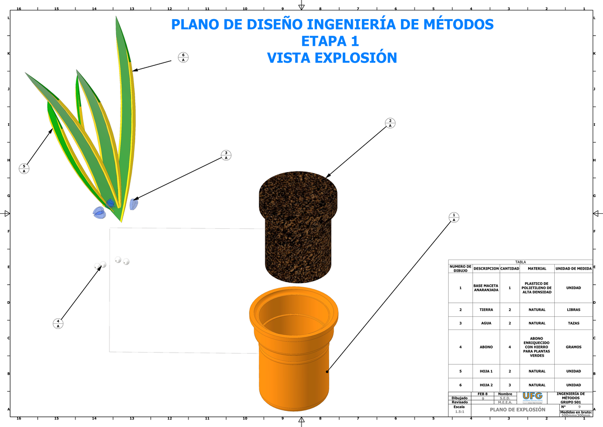 Drawing 9 Plano Explosivo Metodos - DABCEF 16 ABCDEF - RevisadoDibujado ...