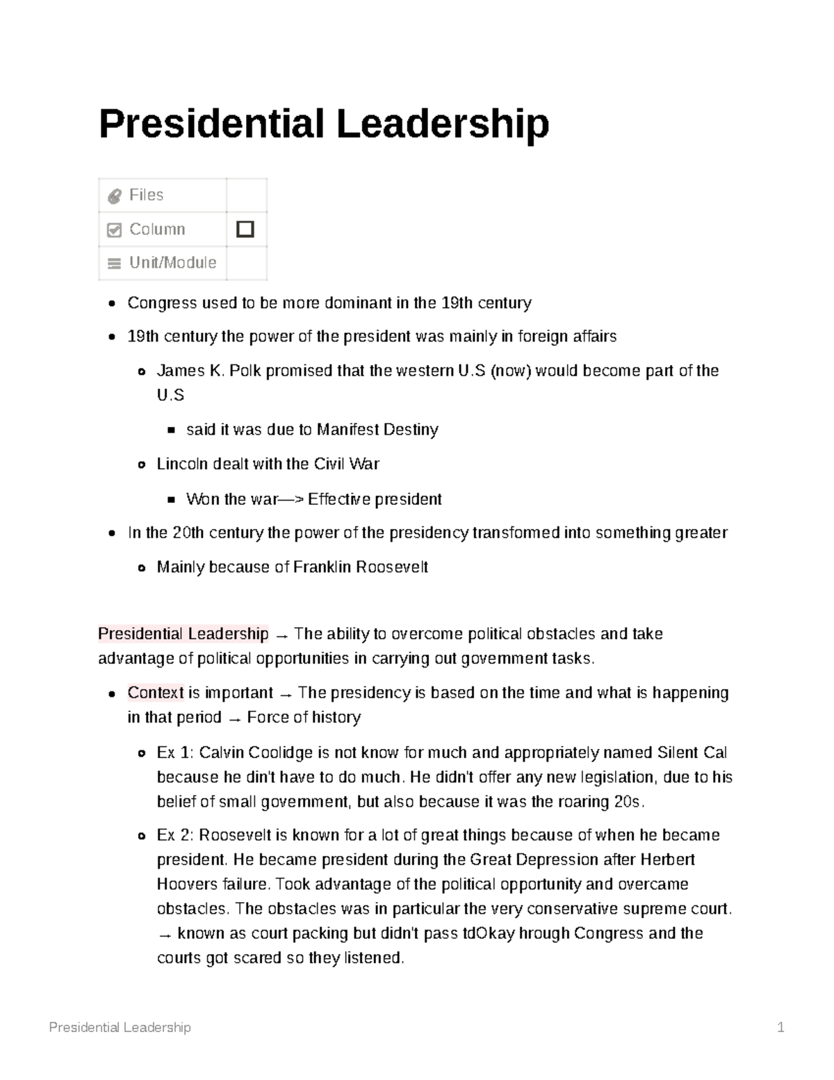 Presidential Leadership and Factors that Determine it - Presidential ...