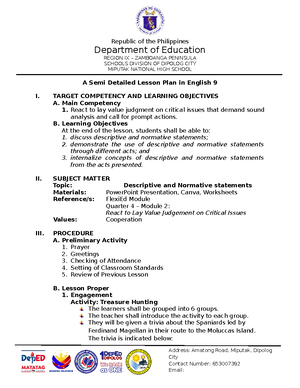 Features OF Poetry ( Grade 7) - Detailed Lesson Plan in English 7 ...