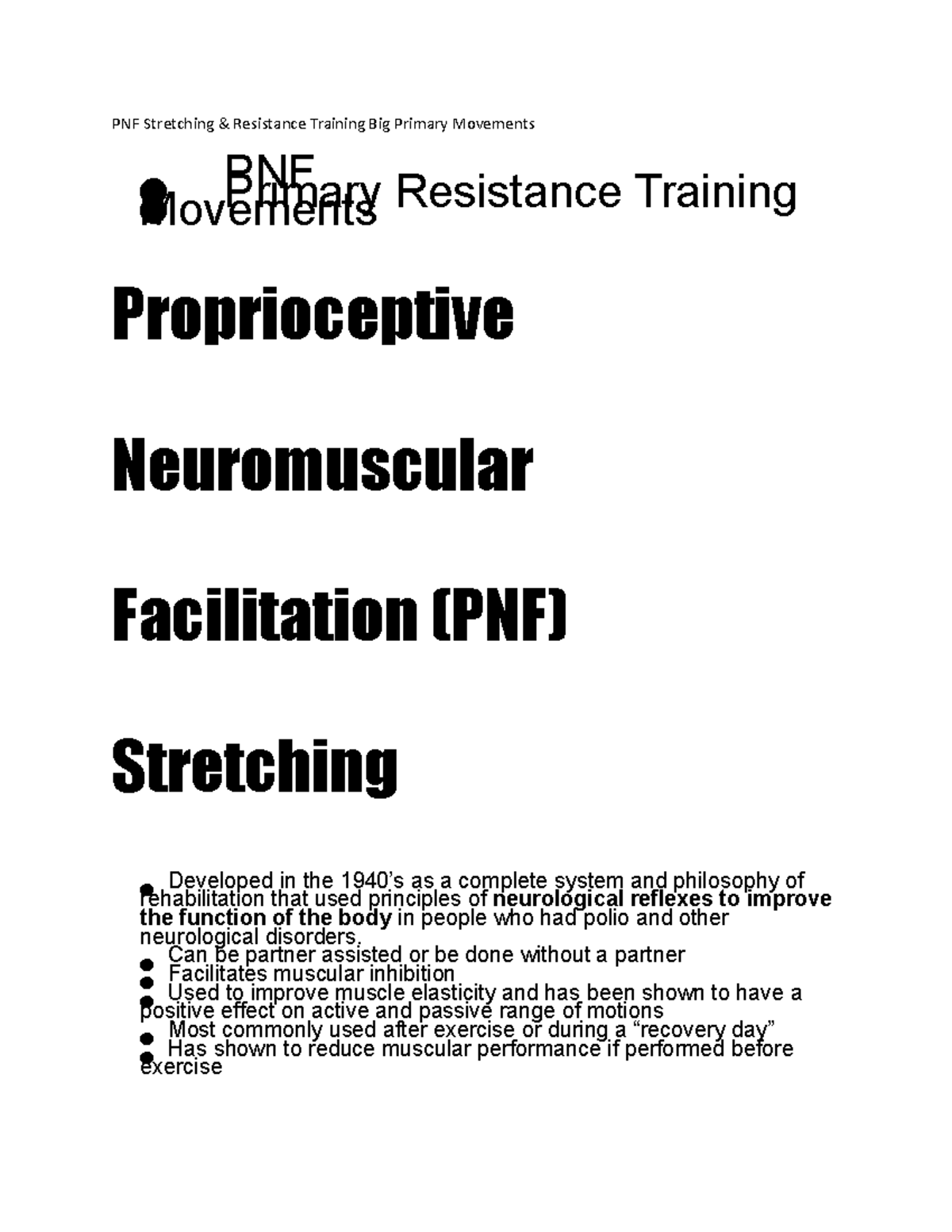 exercise prescription lecture - PNF Stretching & Resistance Training ...