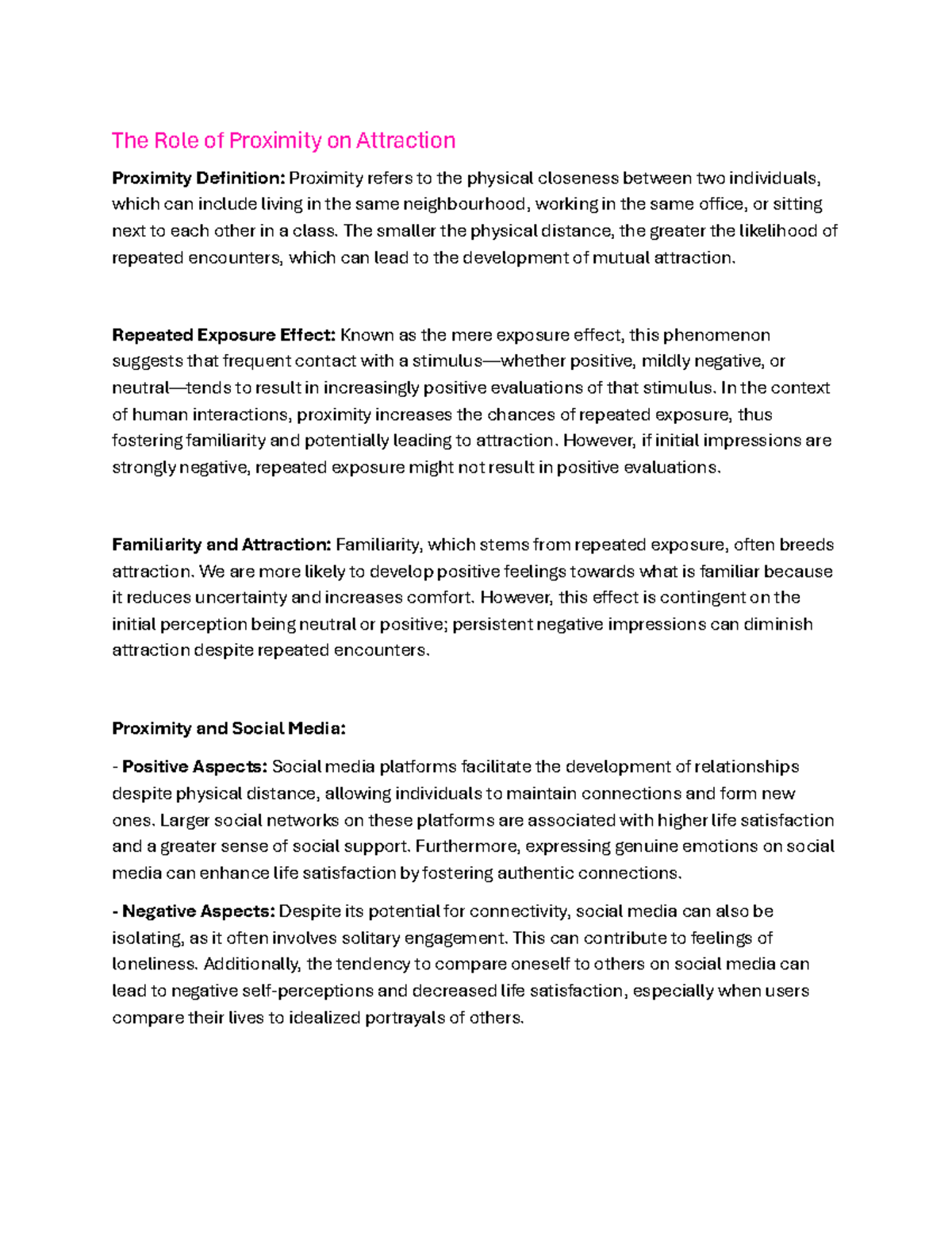 Social psych notes Attraction, conformity and compliance and aggression ...