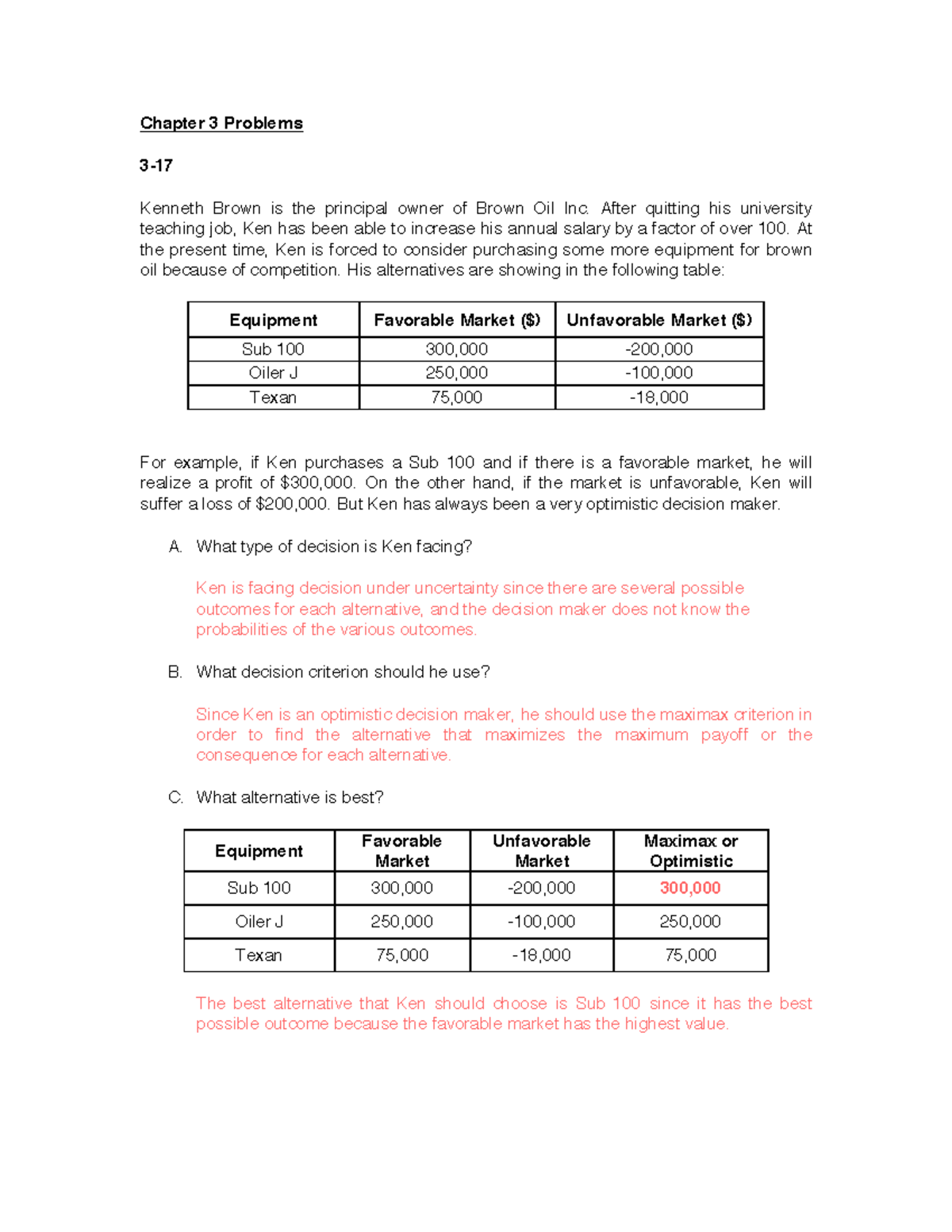 Toaz - Actuarial science SMSE - Chapter 3 Problems 3- Kenneth Brown is ...