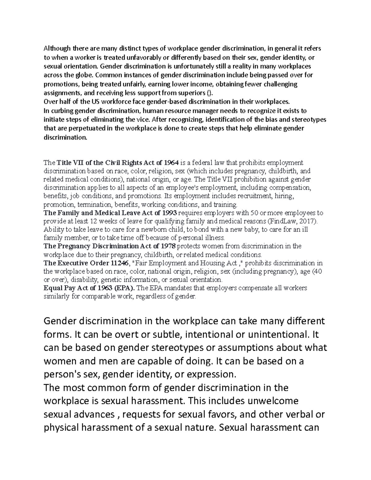 Gender discrimination - History - KU - Studocu