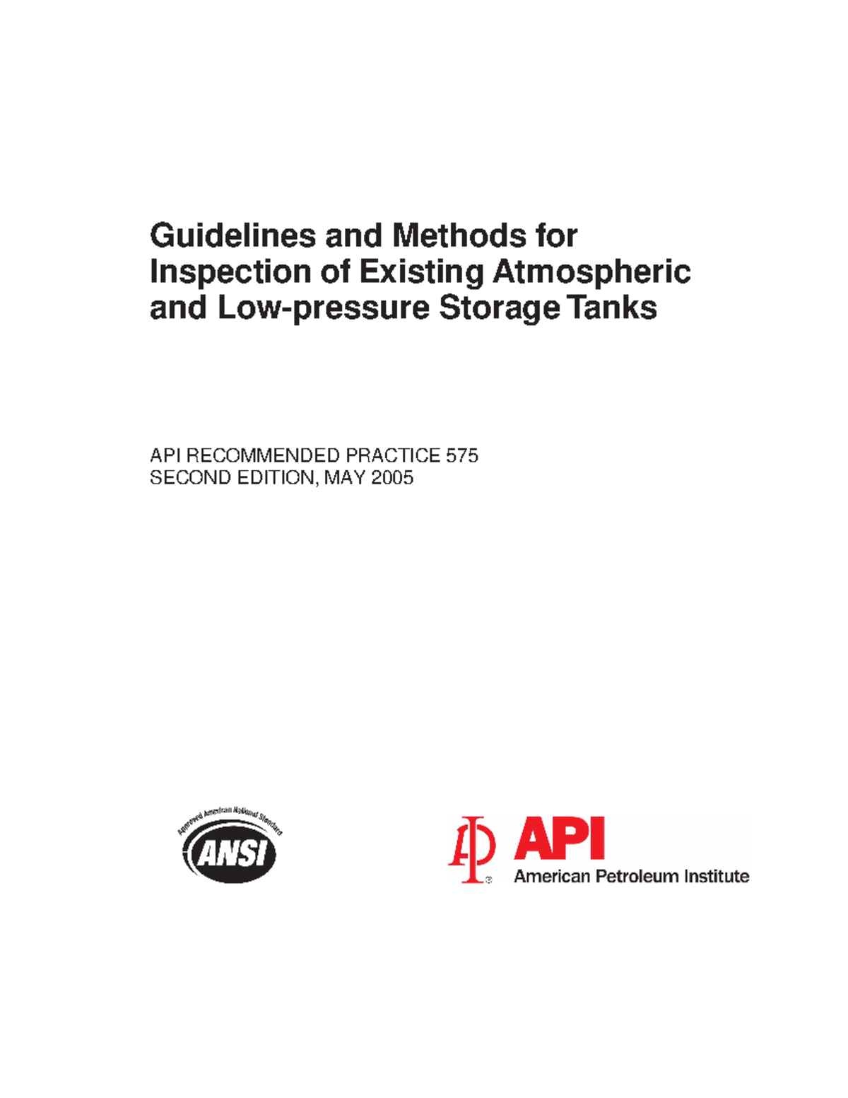 Api 575 2005 - This document has been produced by IHS using specially ...