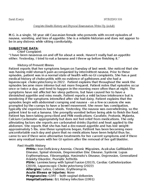 Complete H&P #1 (Pediatric) - Complete Health History and Physical ...