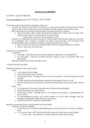 Unlawfulness Notes including cases summaries - LAWS 2014 - Wits ...