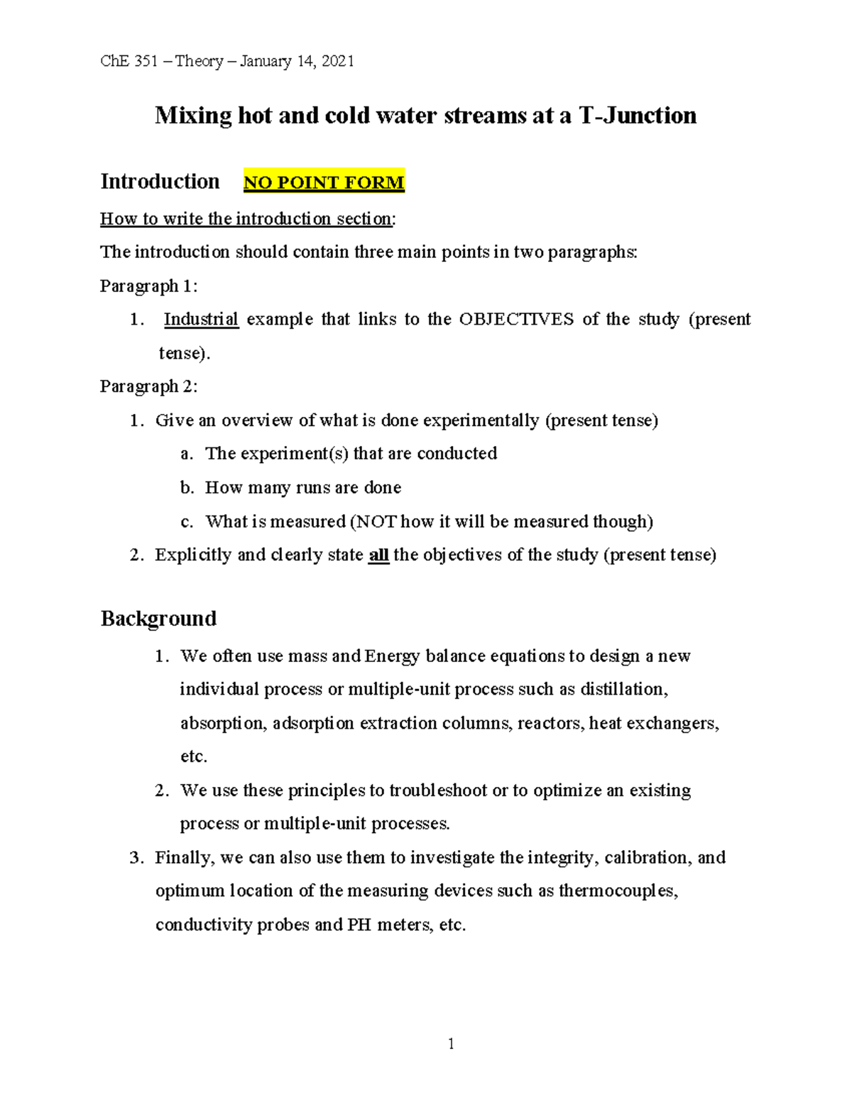 Lecture 02 Jan 14 - Intro and theory - Mixing hot and cold water ...