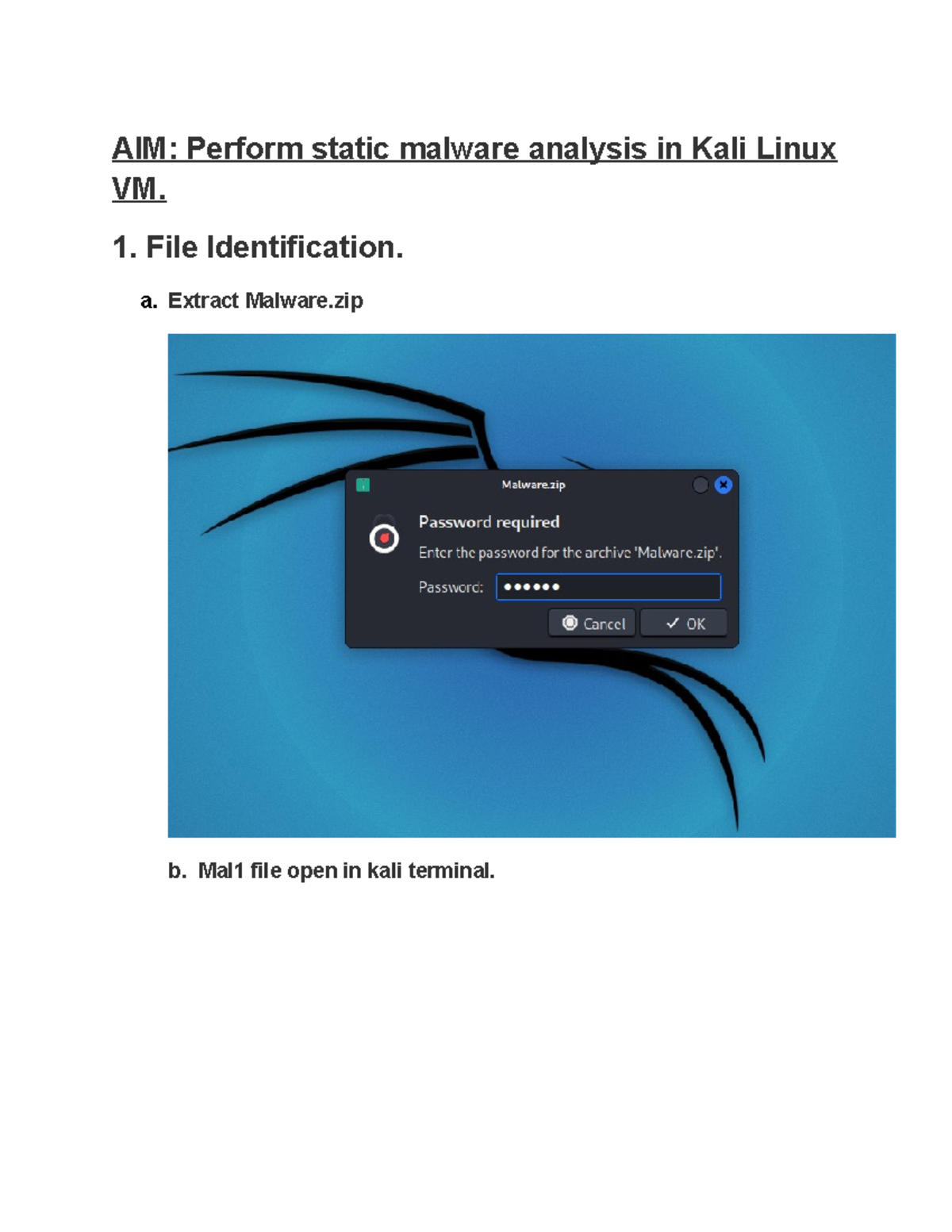 Sciencelab - tutorial work - AIM: Perform static malware analysis in ...