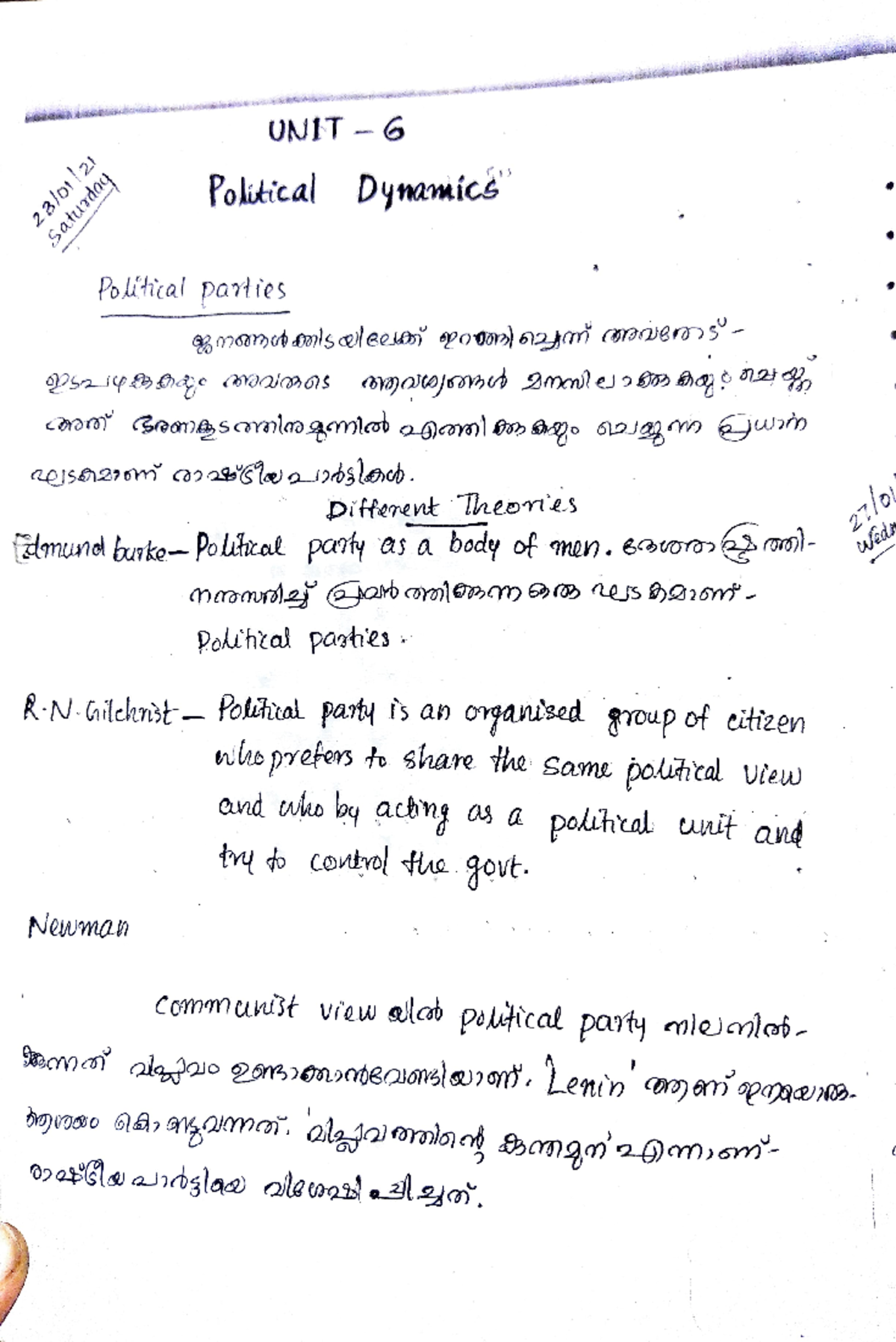 Political science chapter 6 - UNIT 6 Polikical Dynamics Political ...