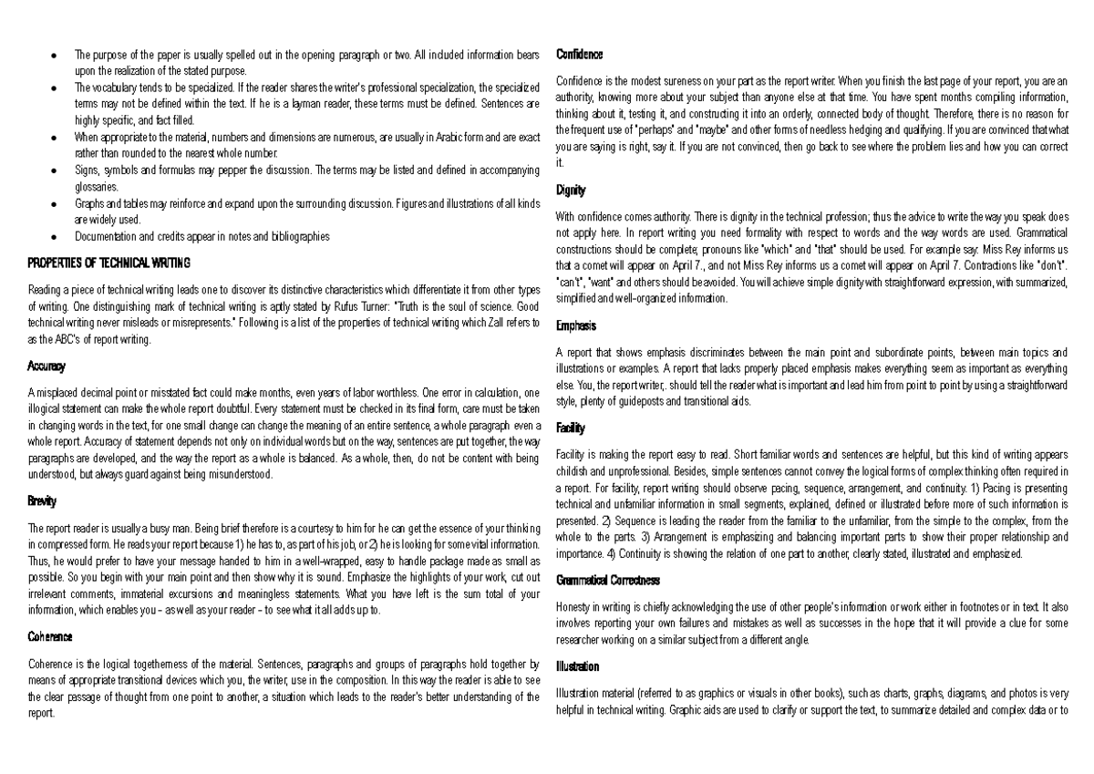 ABC's of Technical Communication - The purpose of the paper is usually ...