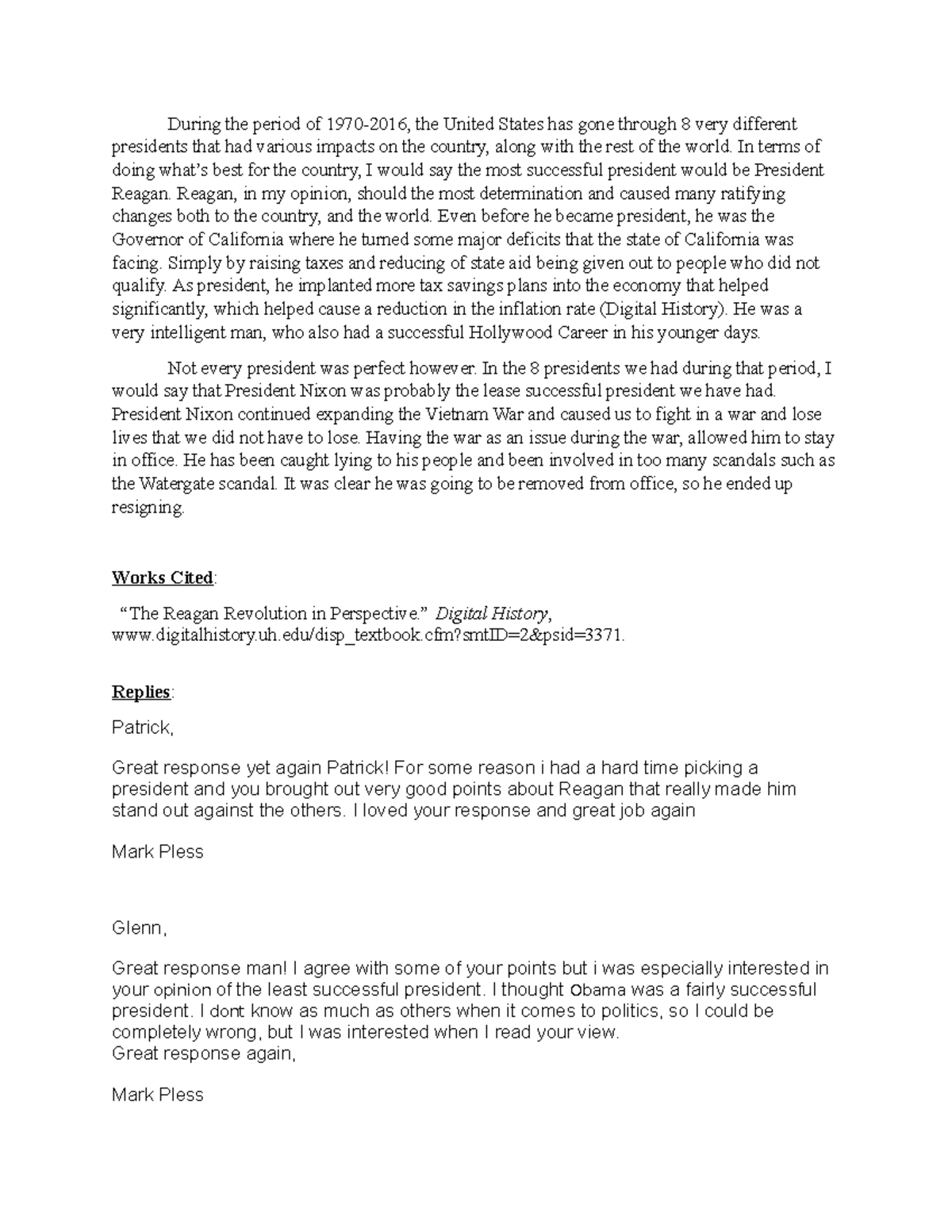 Module 9 Discussion - During the period of 1970-2016, the United States ...