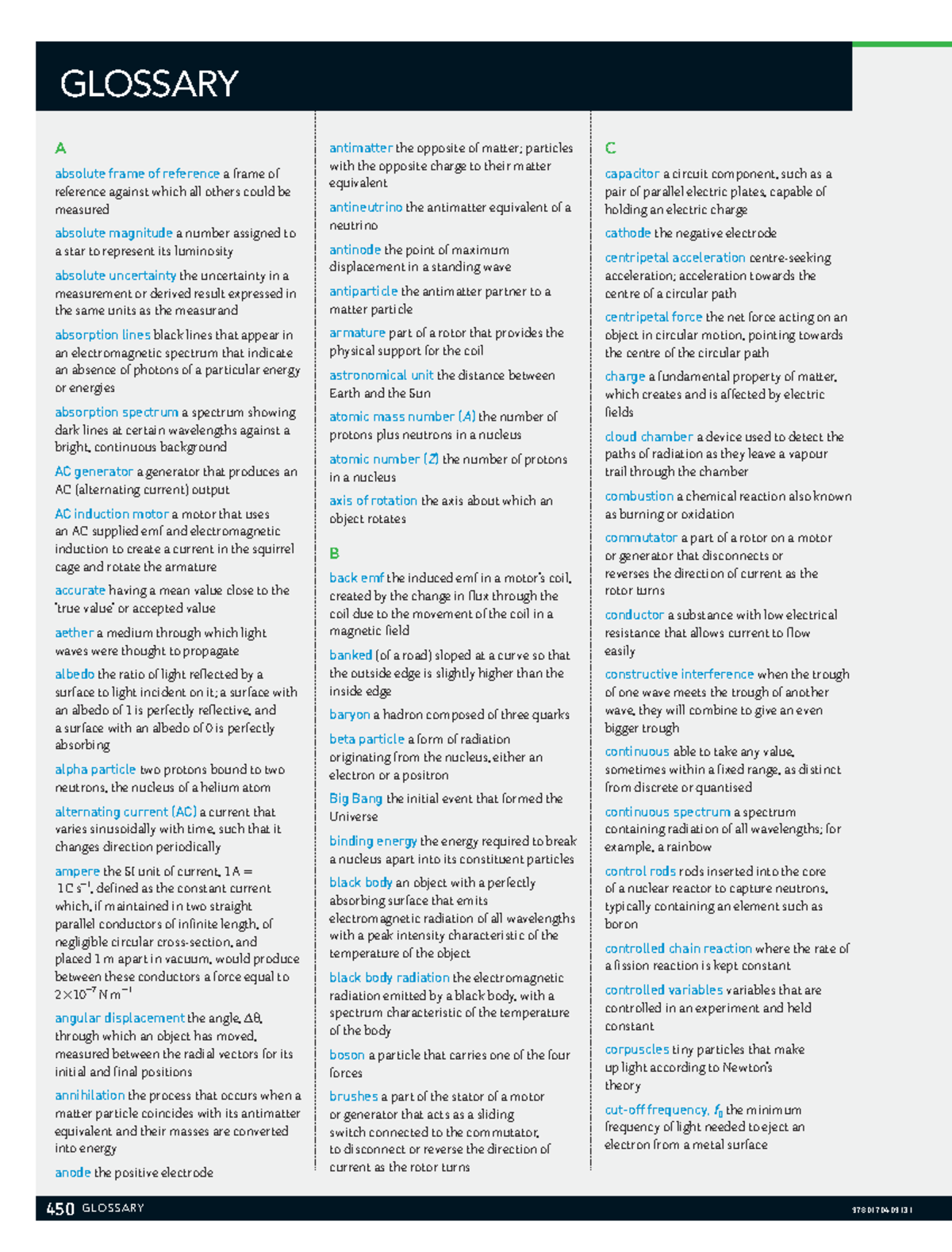 Glossary for textbook - GLOSSARY 9780170409131 GLOSSARY A absolute ...