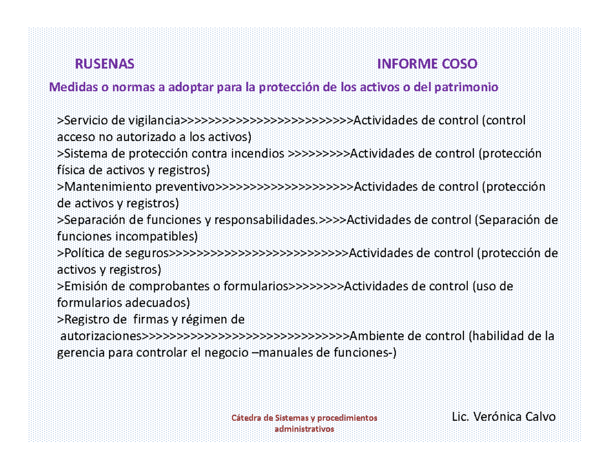 SYPA Cuadro comparativo COSO Y Rusenas - Servicio de - Studocu