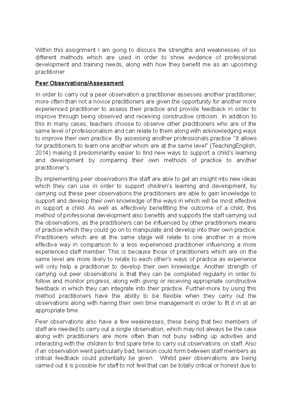 Reflective Practice for Professional Development - Within this ...