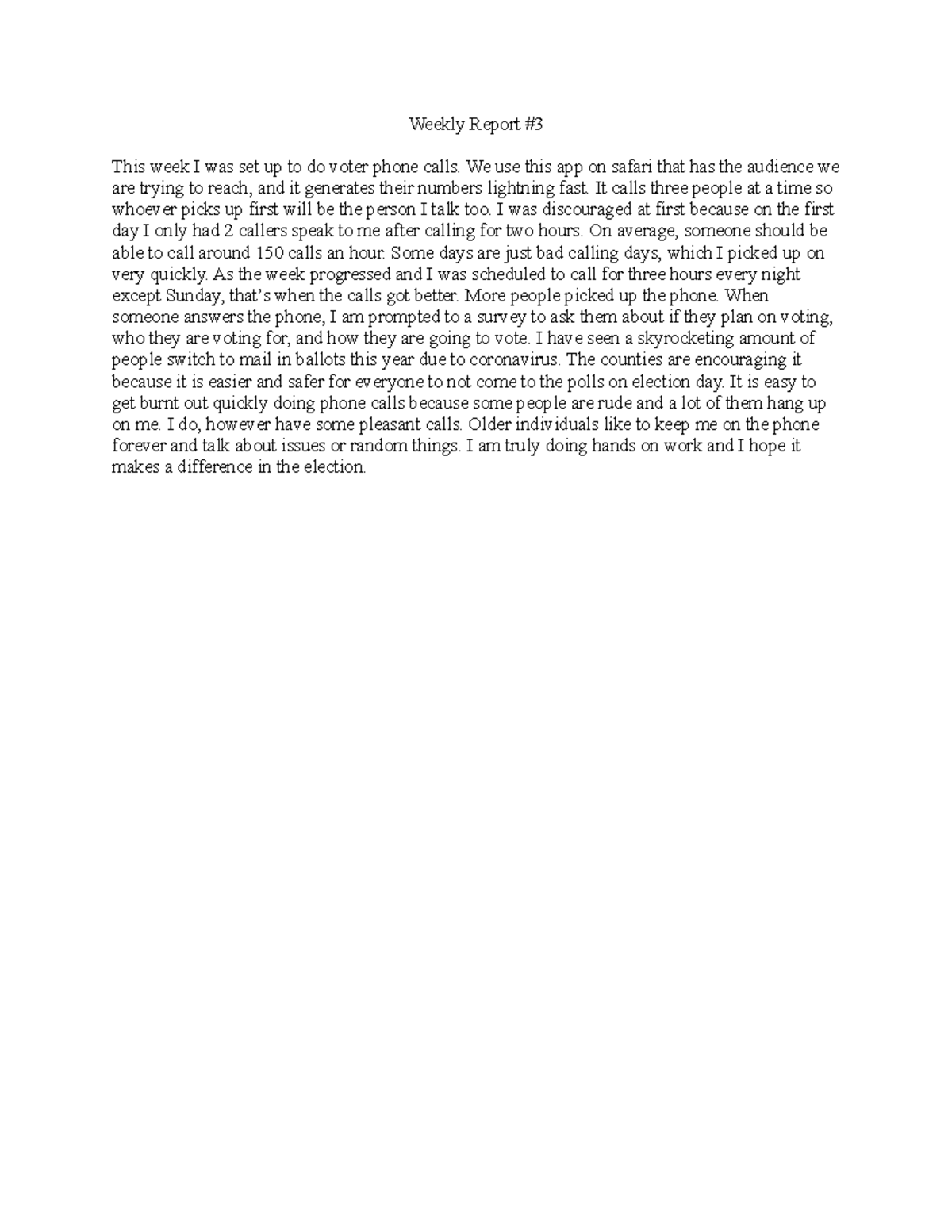 Weekly Report 3 - chapter notes - Weekly Report # This week I was set ...