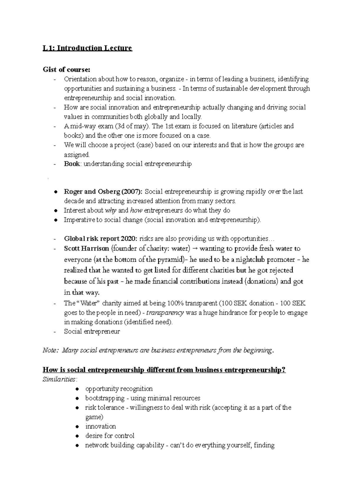 Lectures Social Innovation - L1: Introduction Lecture Gist of course ...