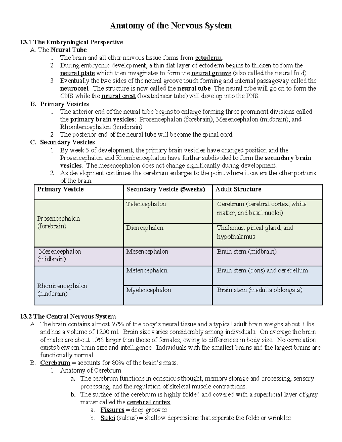 Brain and Cranial nerves Outlines of important information to brush up ...