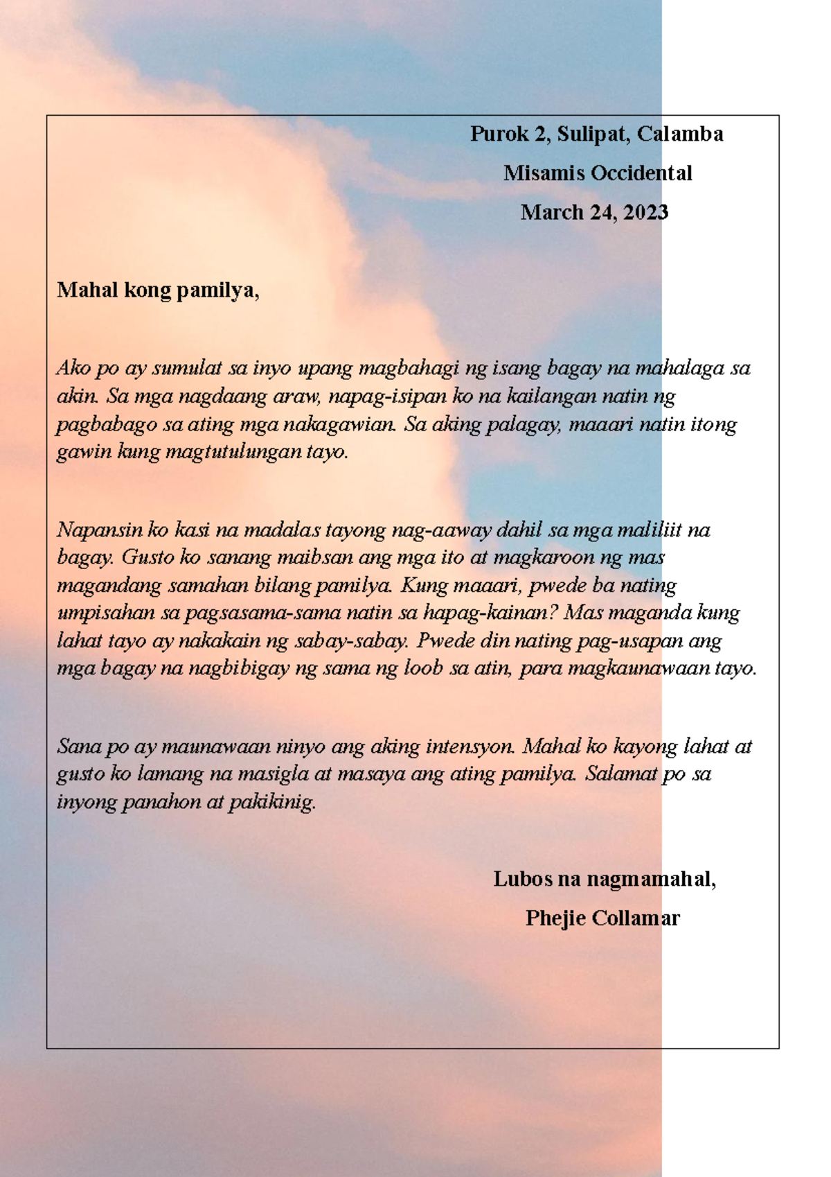 Collamar PPTP - PowerPoint - Purok 2, Sulipat, Calamba Misamis ...