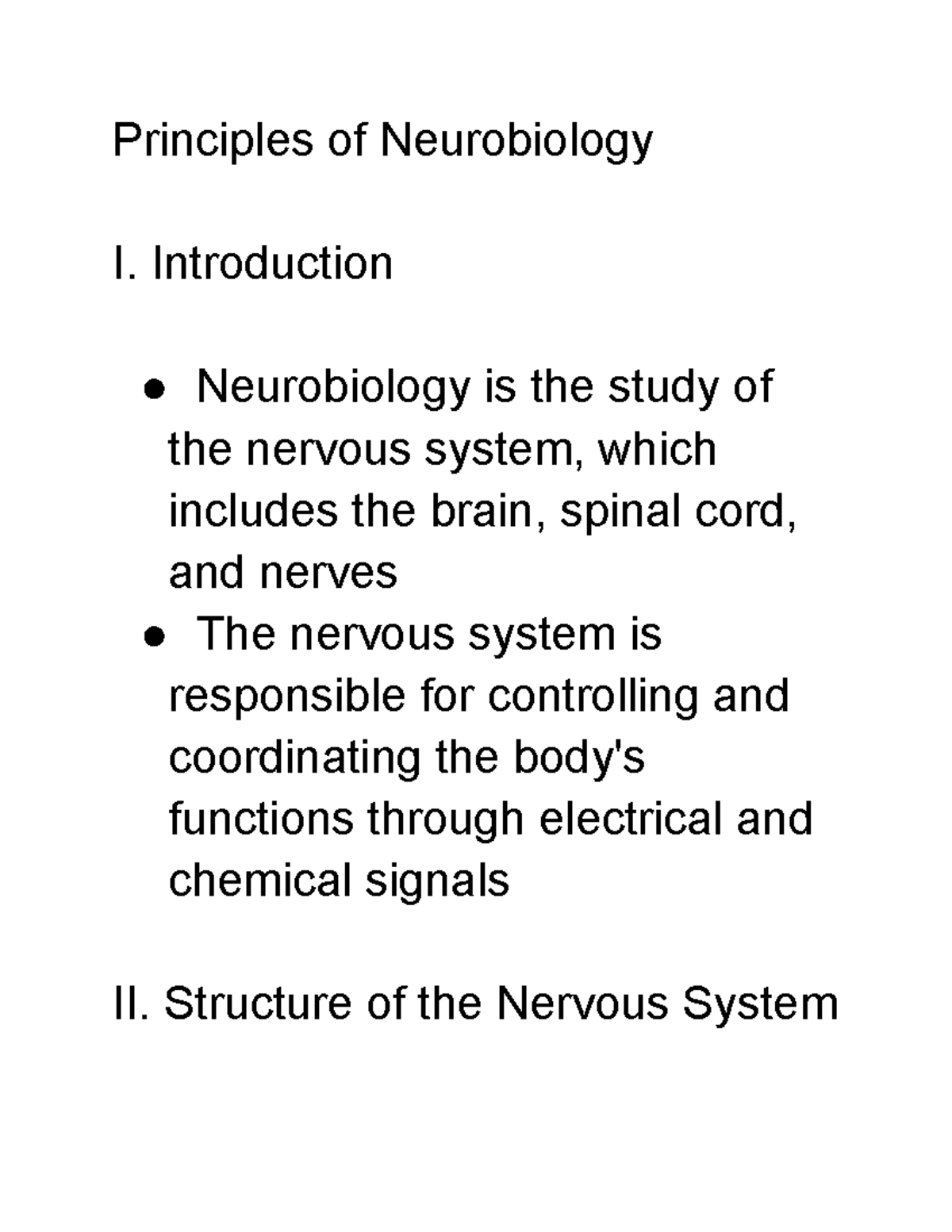 Principles of Neurobiology - Lecture Notes - Principles of Neurobiology ...
