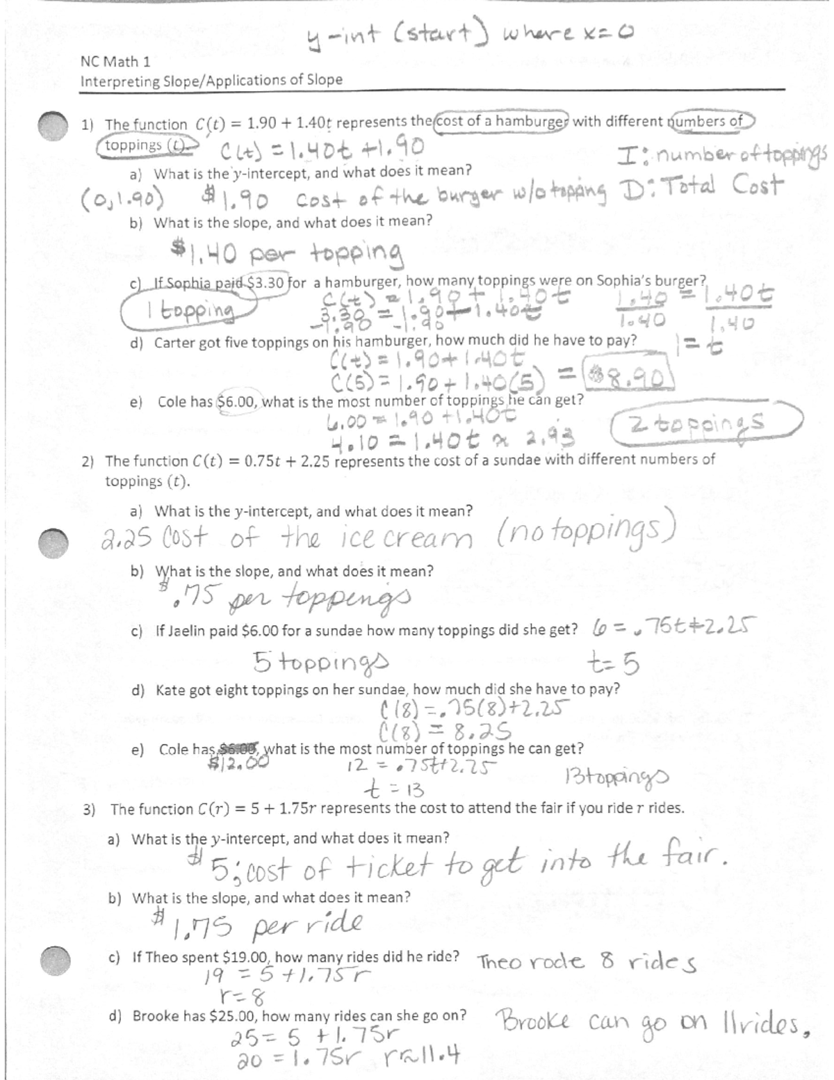 Slope Help in Algebra 1 - MATH 203 - Studocu