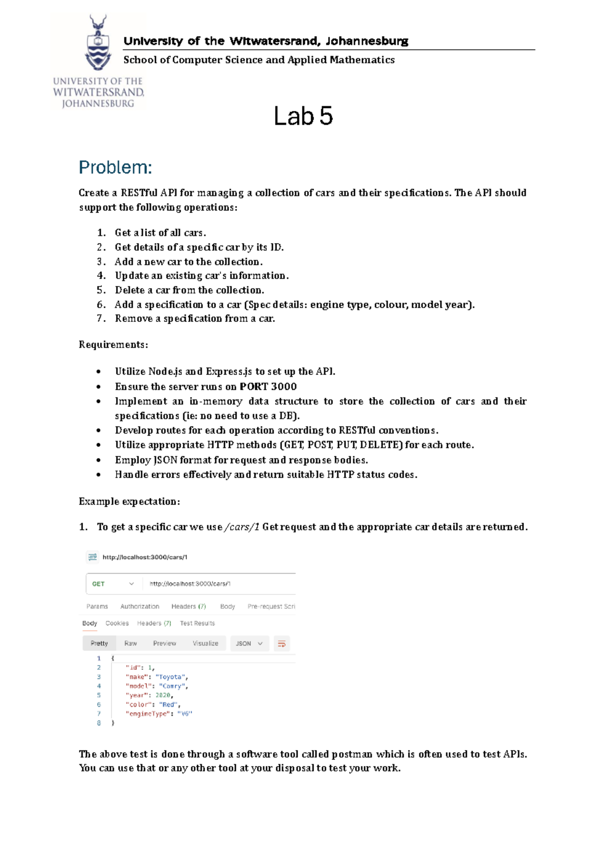 Software Design Lab 5 - Great a web base application - School of ...