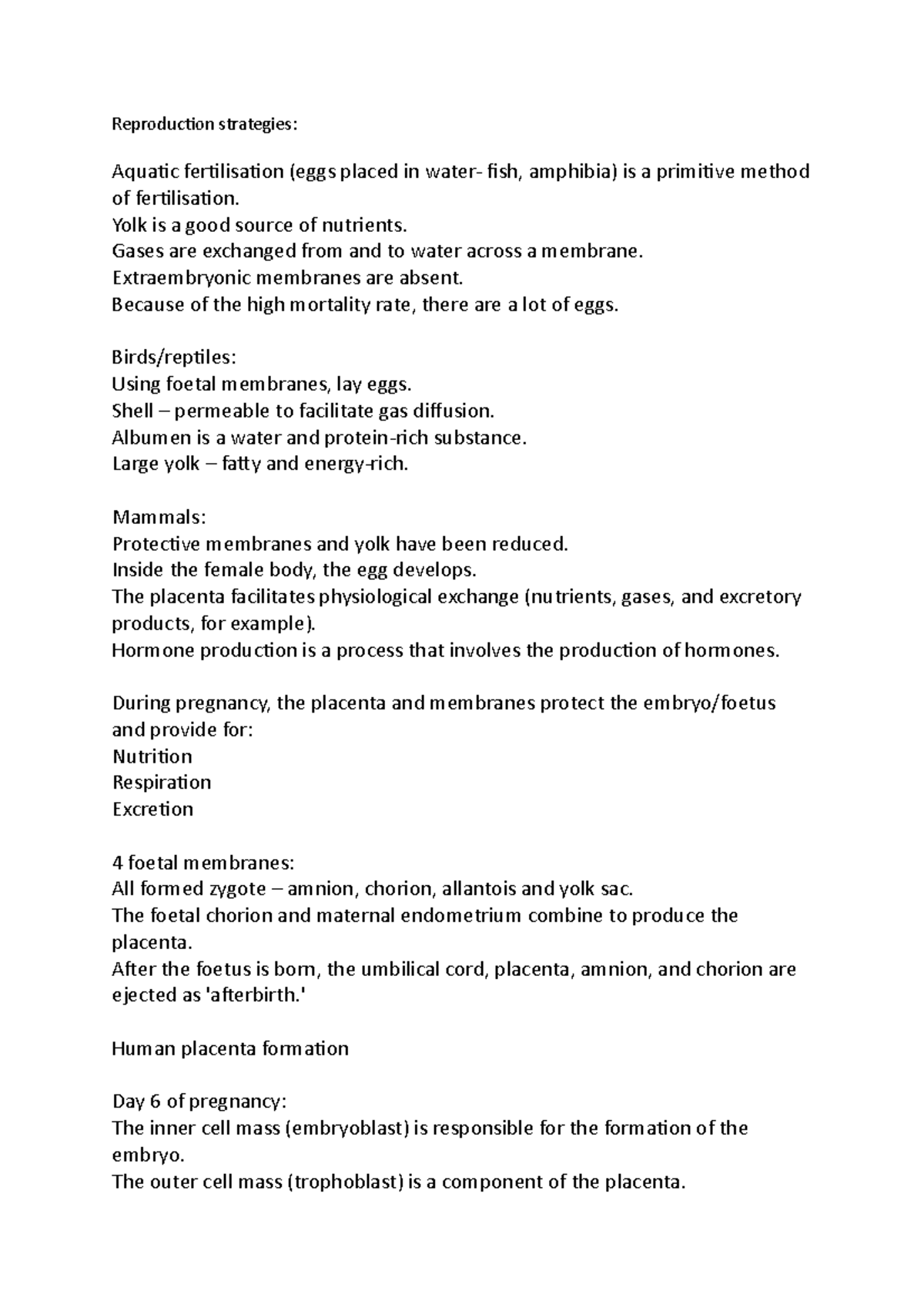 Reproduction strategies - AOC102DI - Coventry - Studocu