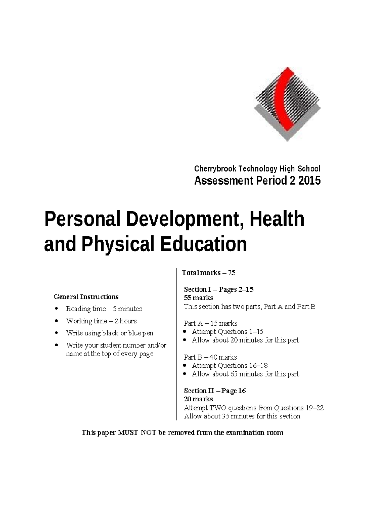 AP2 2015 - 2o2 - Cherrybrook Technology High School Assessment Period 2 ...