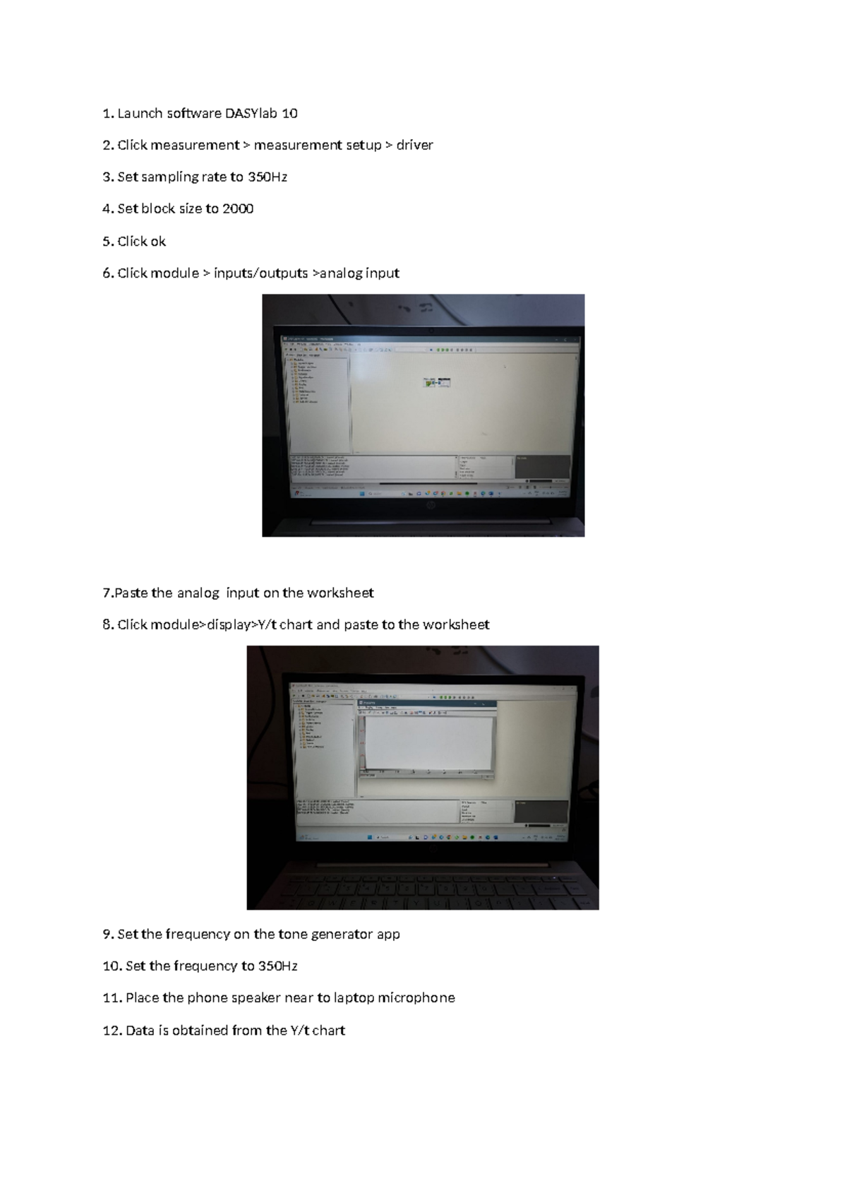 Lab report Dasylab - Organization Behavior - Launch software DASYlab 10 ...