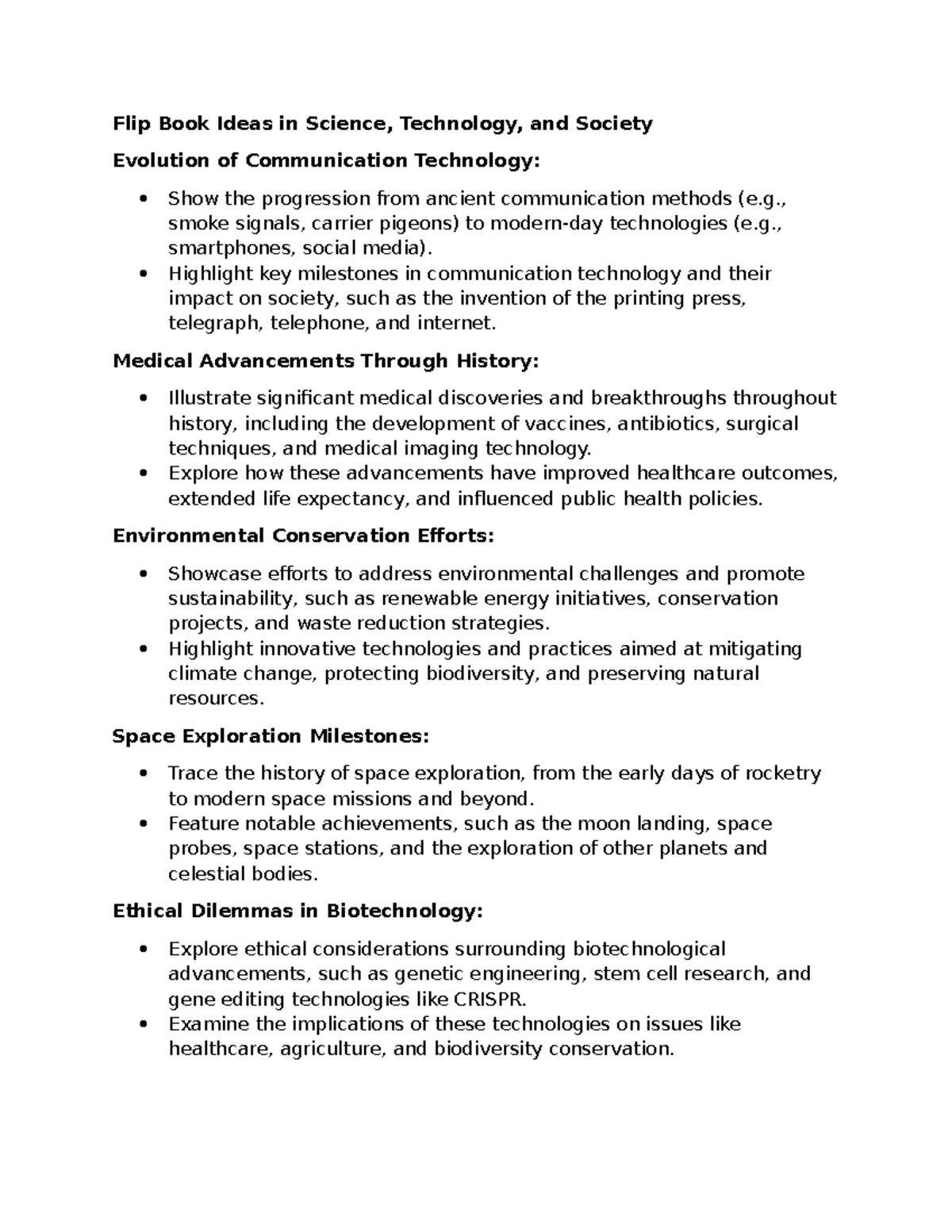 Flip Book Project Ideas in Science Technology and Society - Flip Book ...