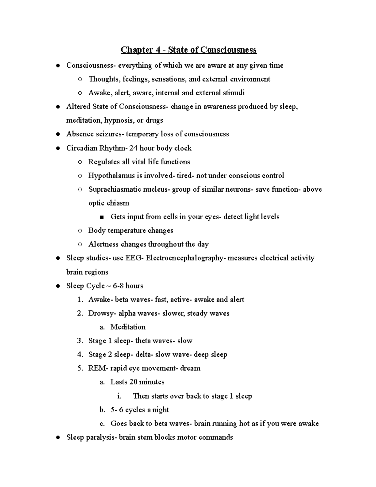 Chapter 4 - State of Consciousness - Chapter 4 - State of Consciousness ...