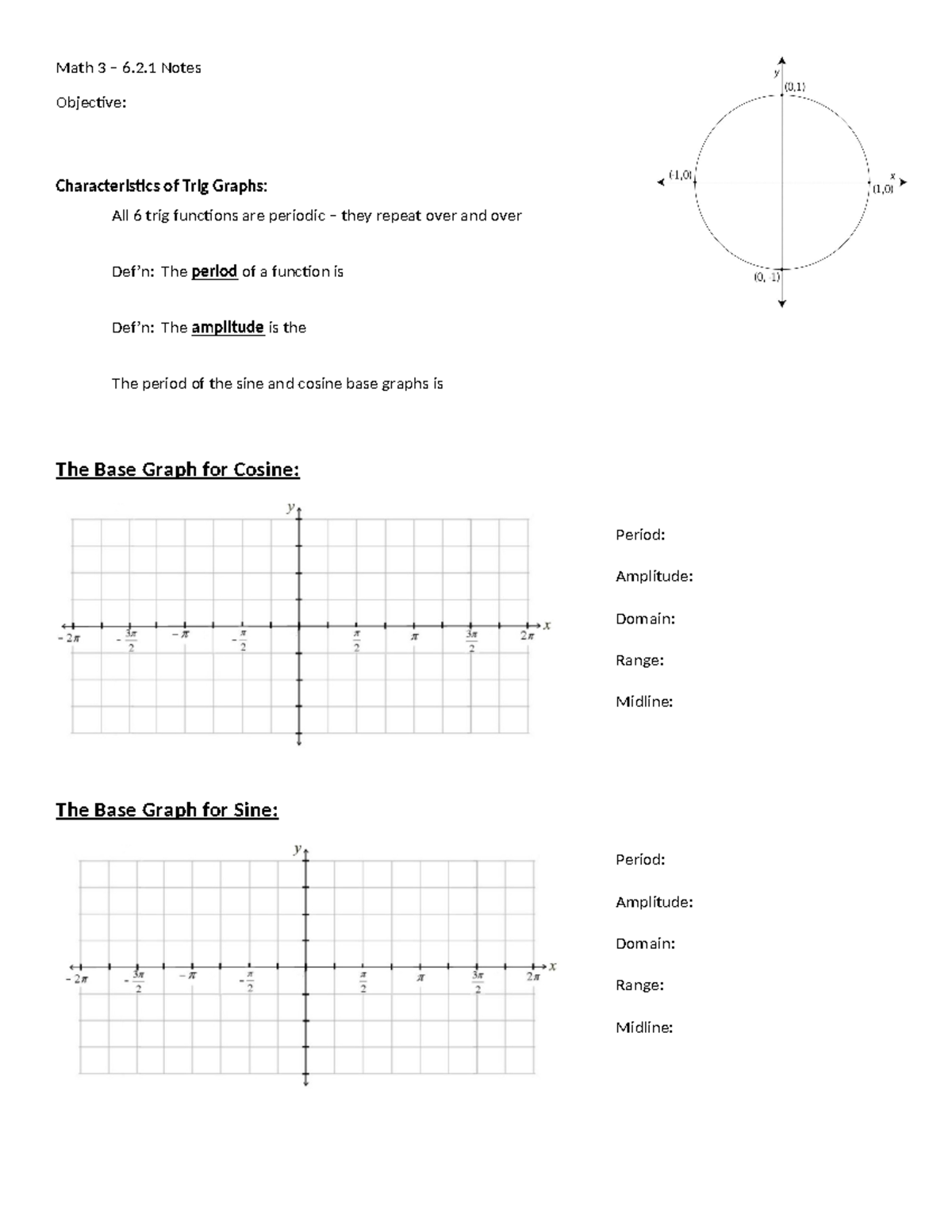 Copy of Math 3 6.2.2 Notes - Math 3 – 6.2 Notes Objective ...