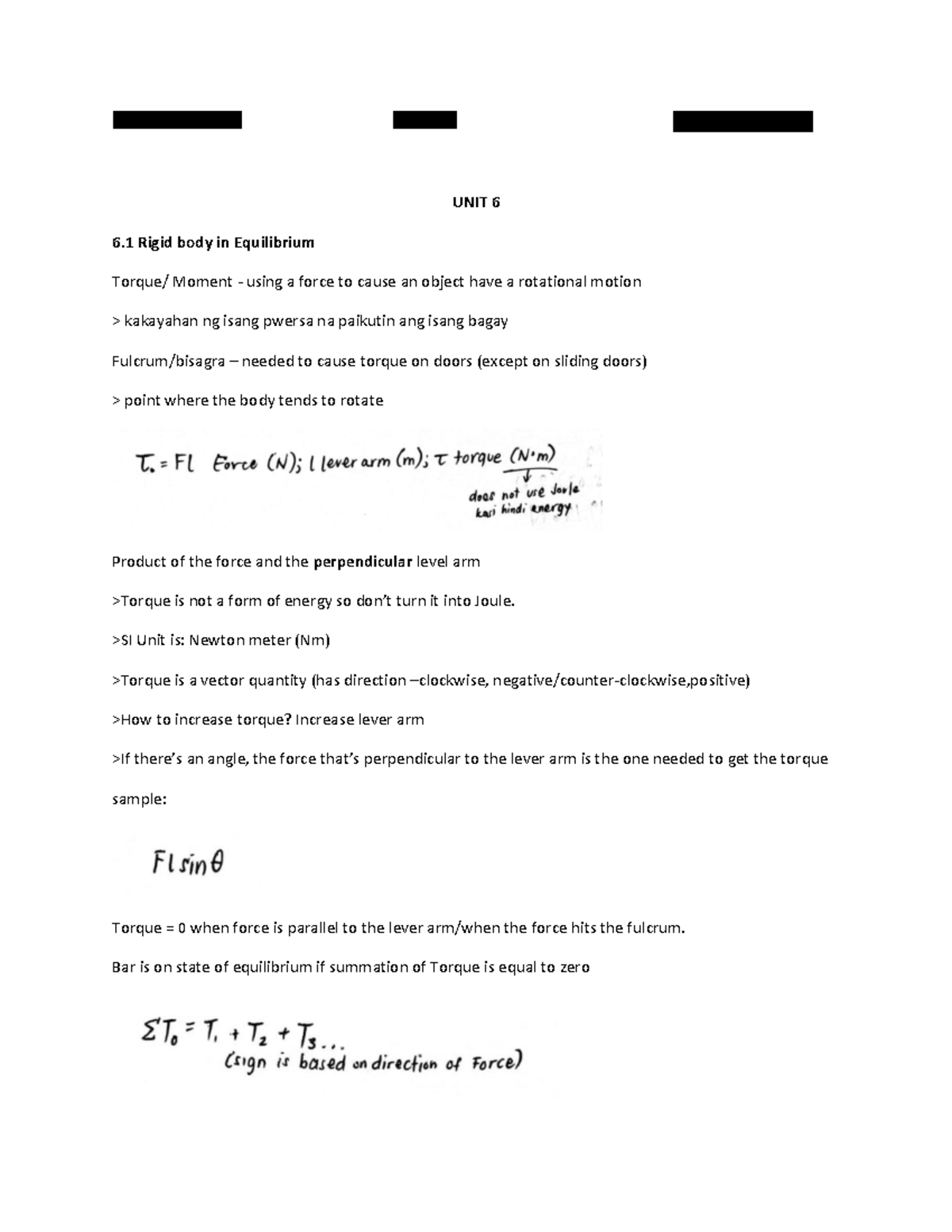 Pheng-CU6 - PHYSENG (Physics for Engineers) - Unit 6 This unit is about ...