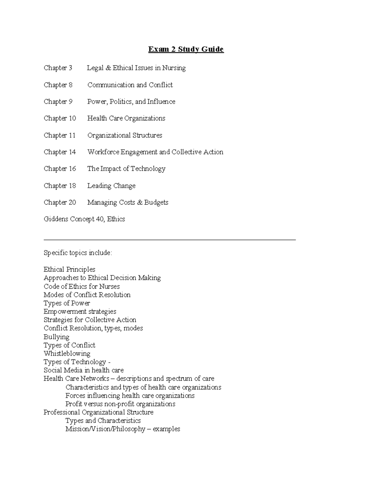 Exam 2 Study Guide 2024 - Summary Nursing Practice Iv - Exam 2 Study ...