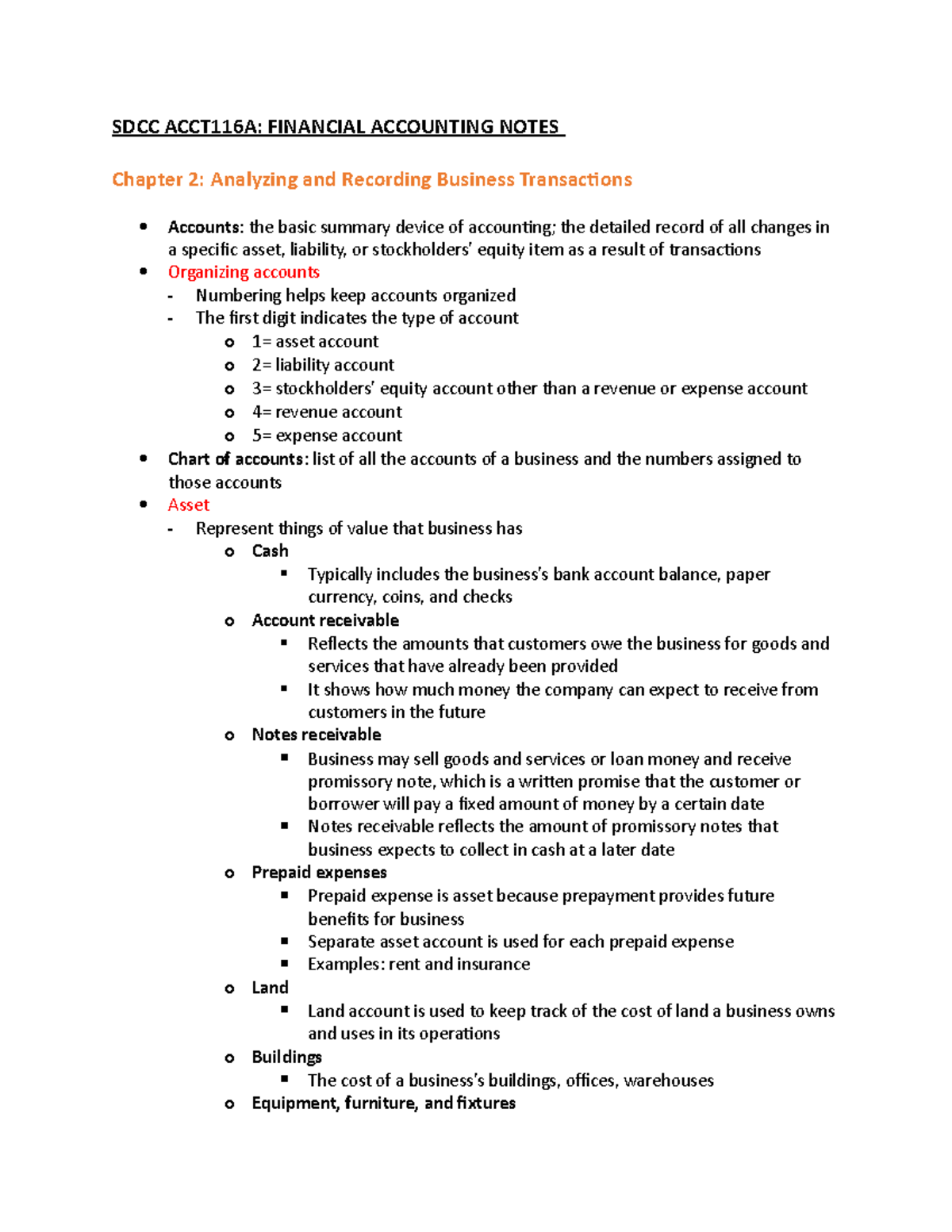 Chapter 1 Lecture Notes - SDCC ACCT116A: FINANCIAL ACCOUNTING NOTES ...